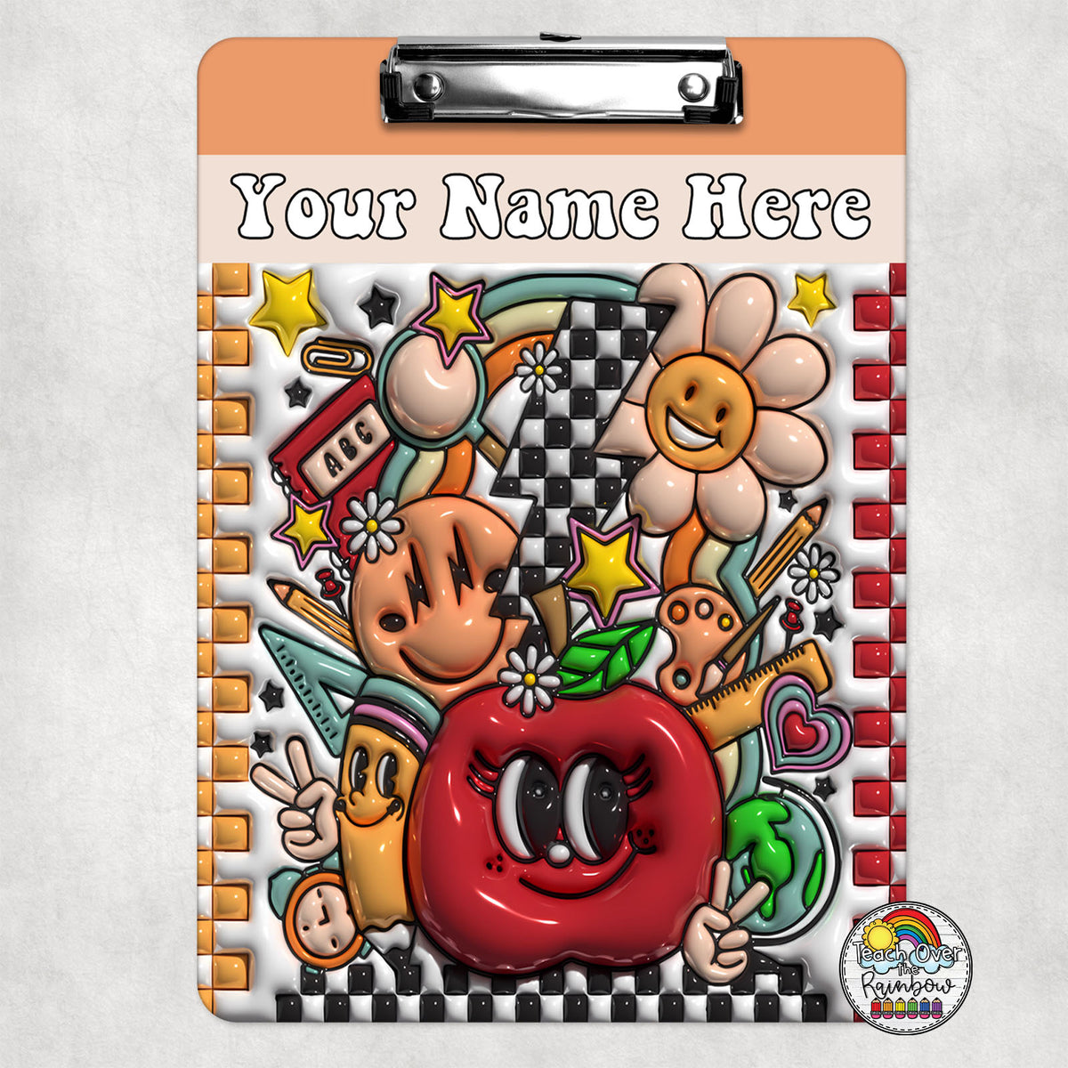 Vibing Teacher Clipboard| Teach Over the Rainbow