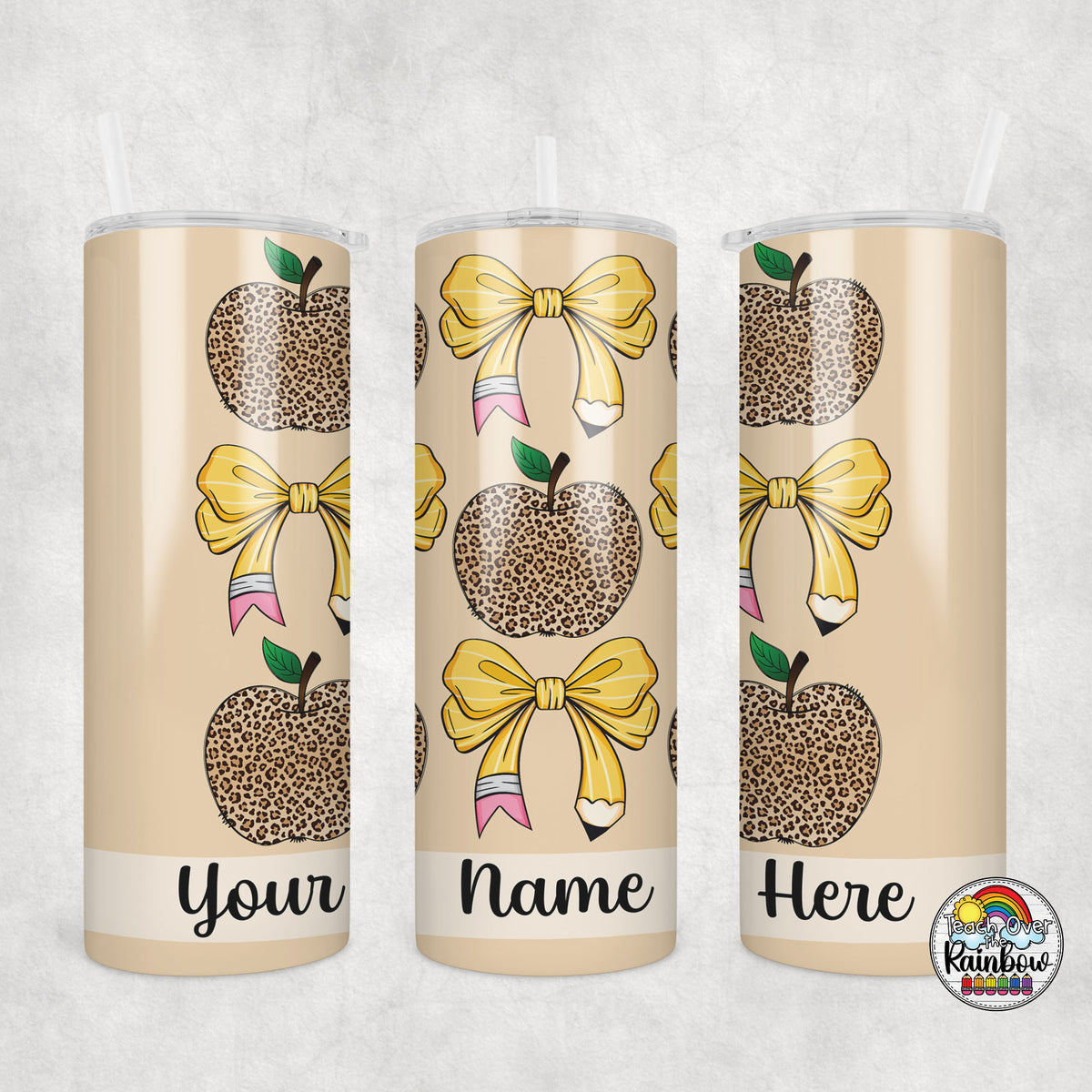 Pencil Bows 5 Tumbler| Teach Over the Rainbow