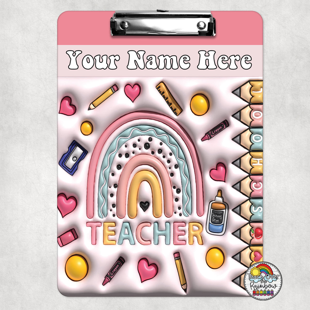 Boho Rainbow Clipboard| Teach Over the Rainbow