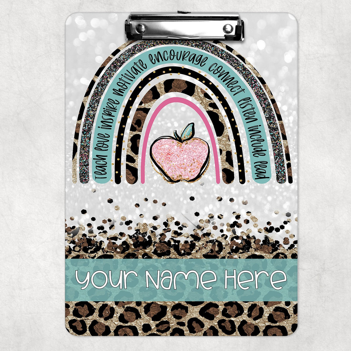 Boho Rainbow Leopard Clipboard| Teach Over the Rainbow
