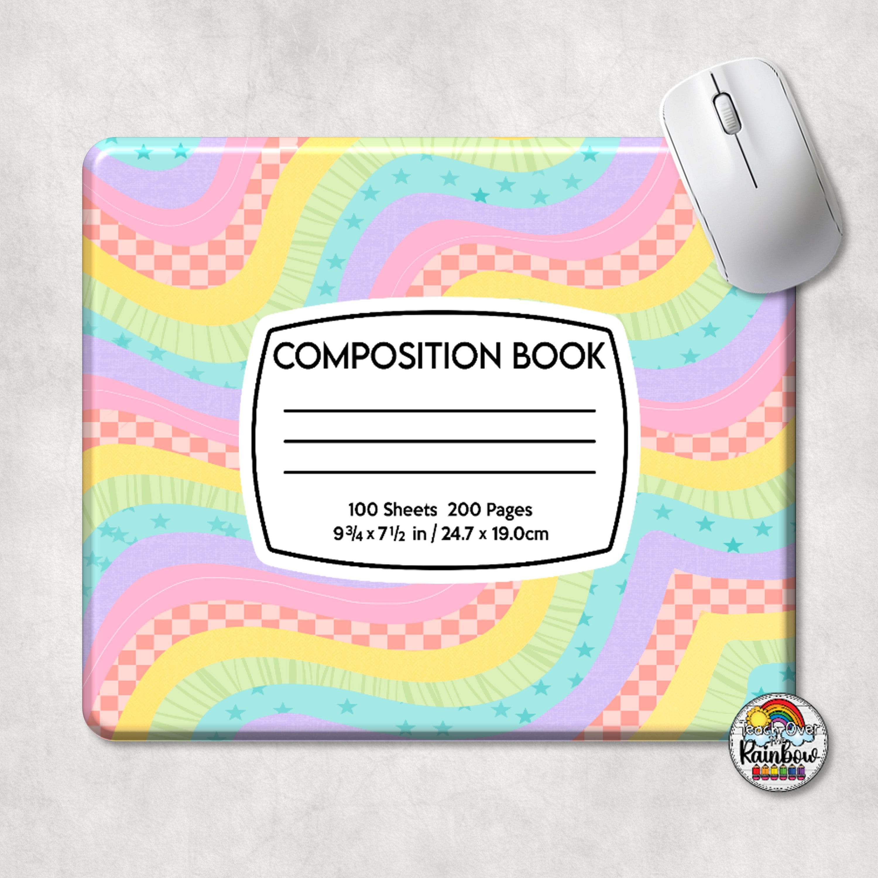 Retro Rainbow Composition Mouse Pad – Teach Over the Rainbow
