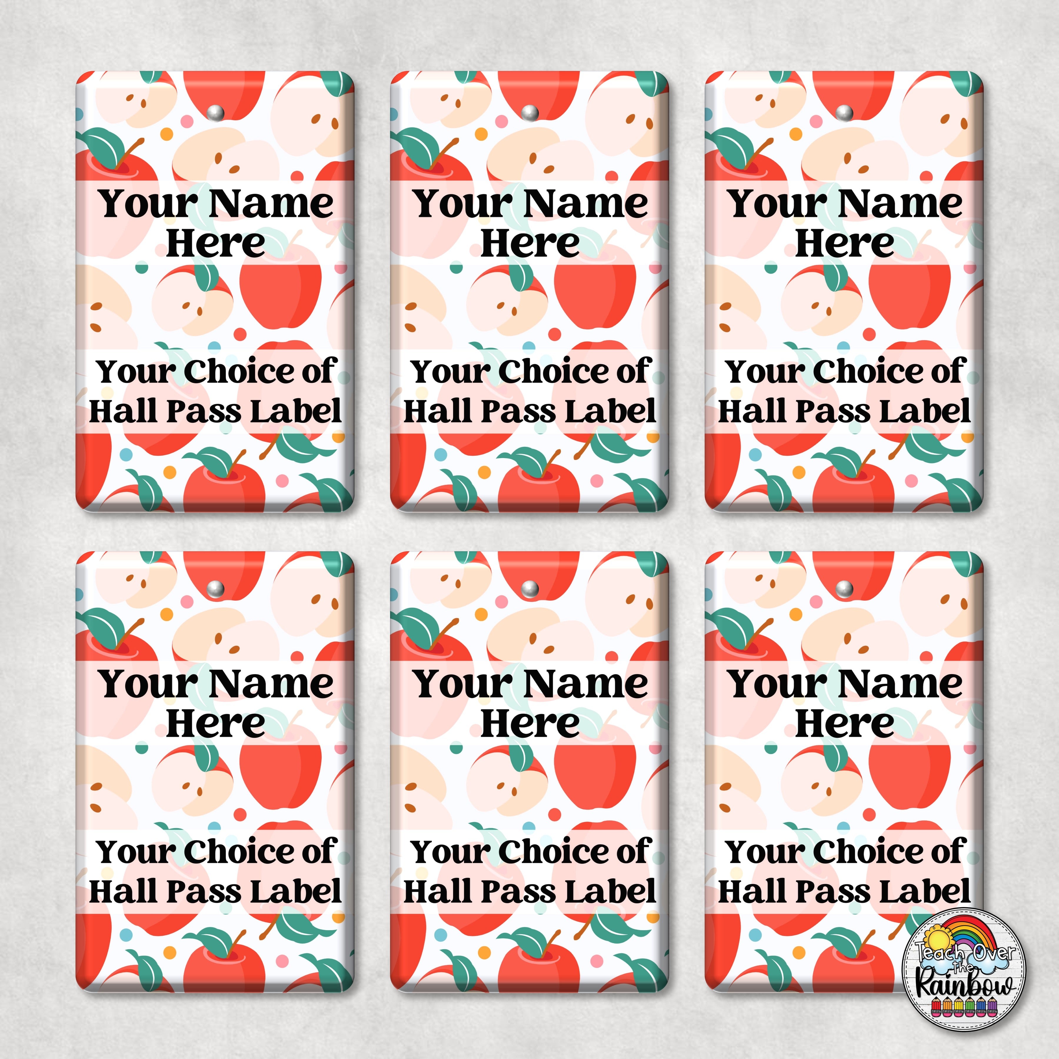 Coral Apples- Hall Pass Set – Teach Over the Rainbow