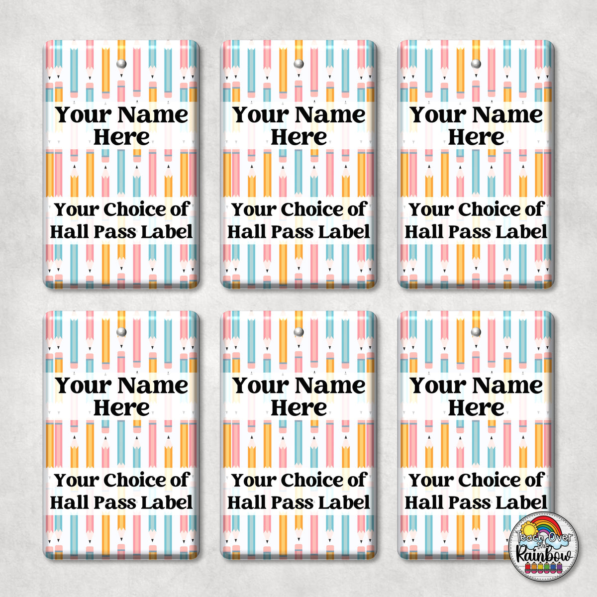Pastel Pencils-Hall Pass Set| Teach Over the Rainbow