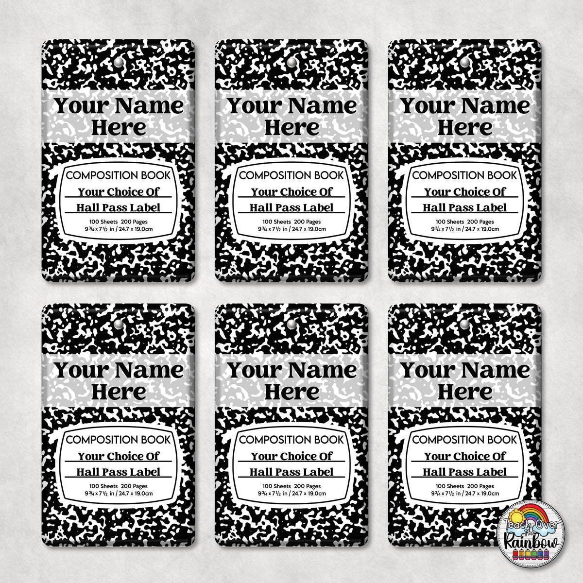 Composition Black-Hall Pass Set| Teach Over the Rainbow