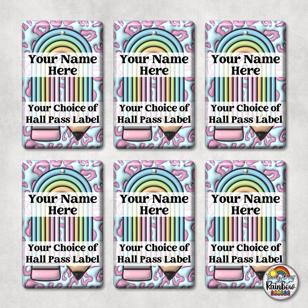 Blue Teacher Pencil-Hall Pass Set| Teach Over the Rainbow