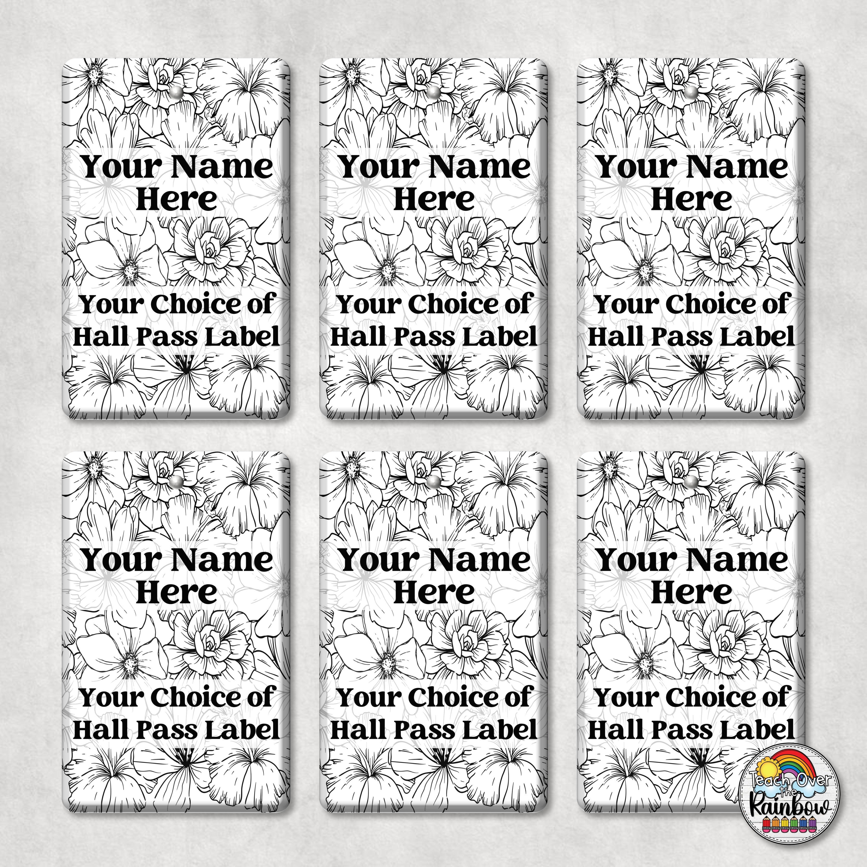 Black & White Floral- Hall Pass Set – Teach Over the Rainbow