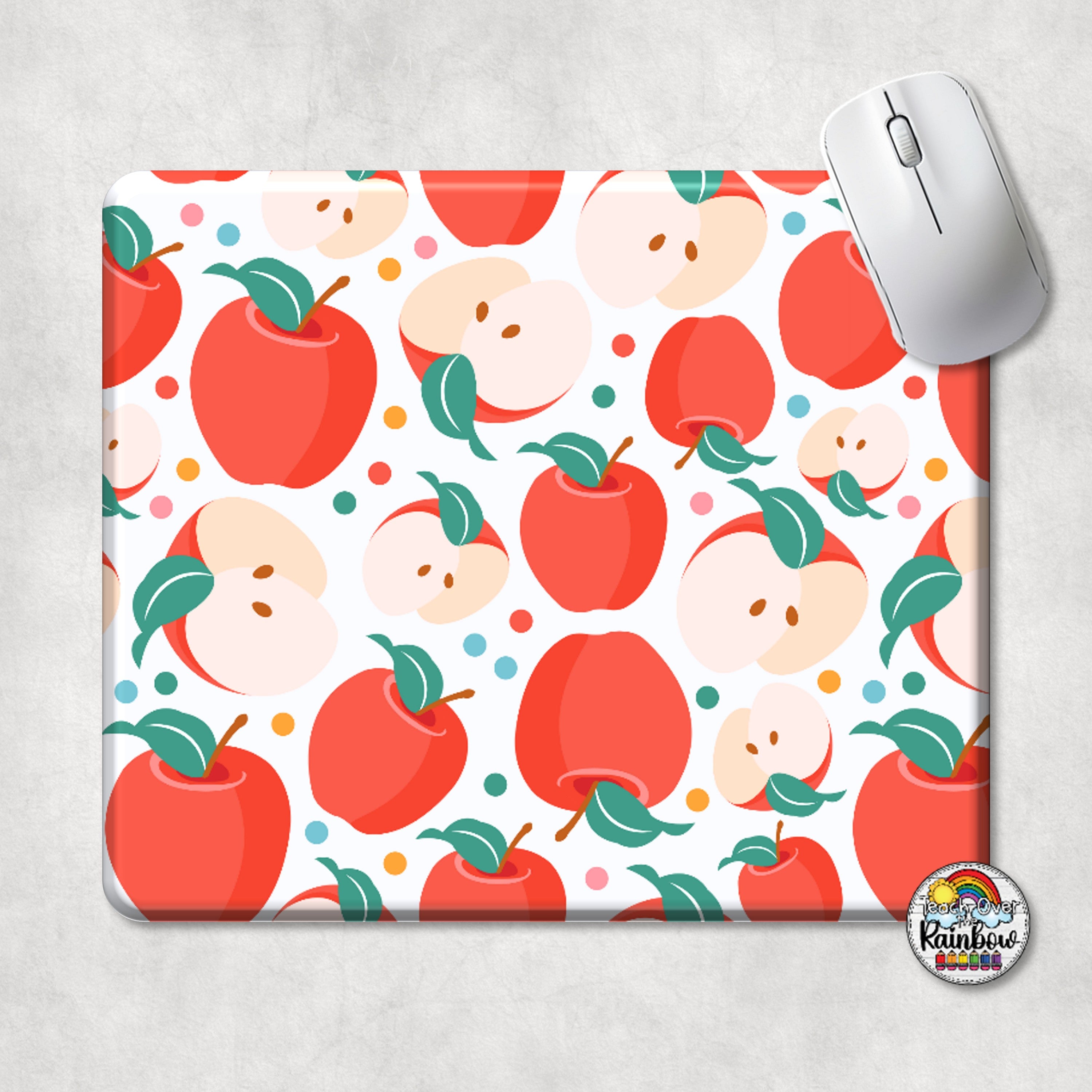 Coral Apples Mouse Pad – Teach Over the Rainbow