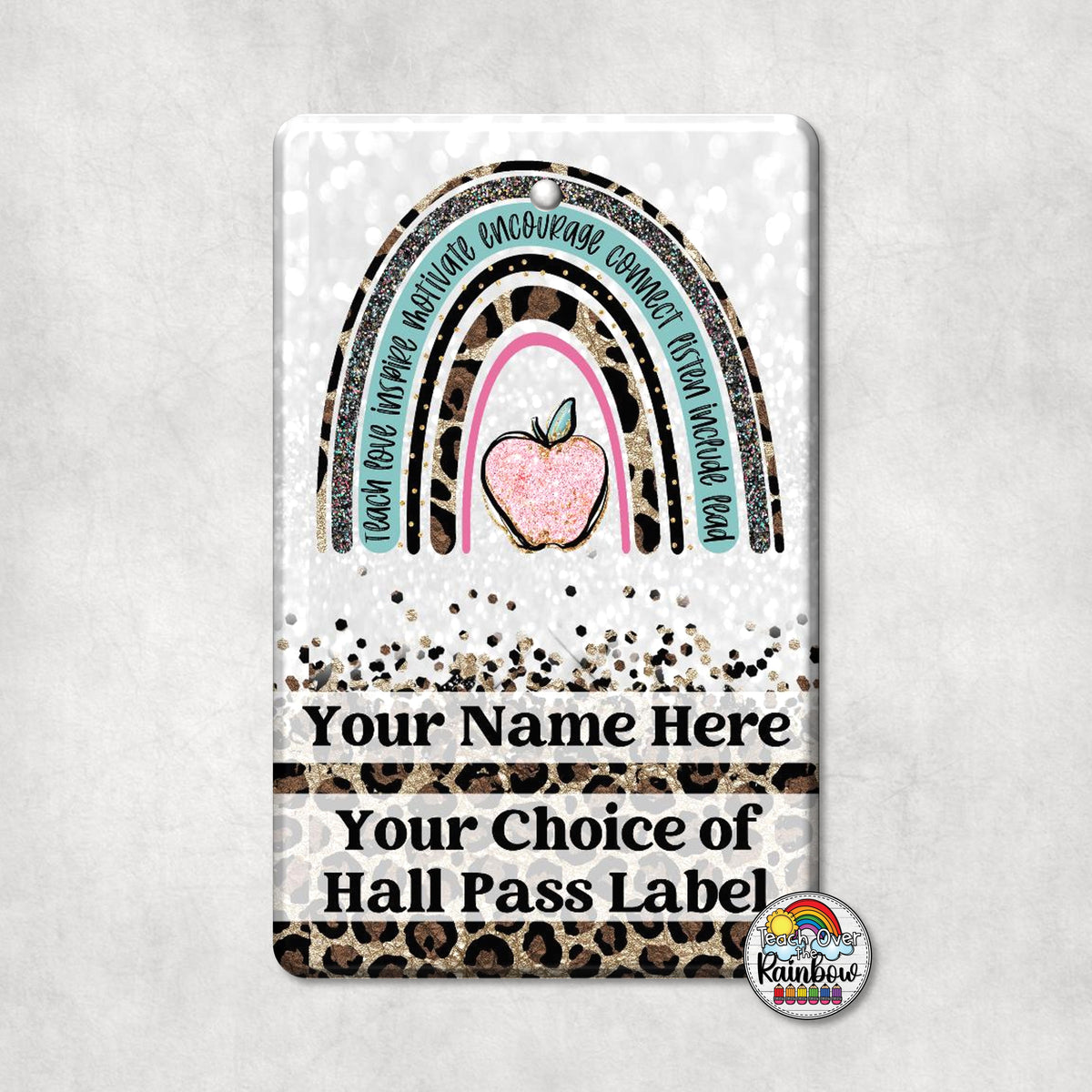Boho Teal Leopard Rainbow-Single Pass| Teach Over the Rainbow