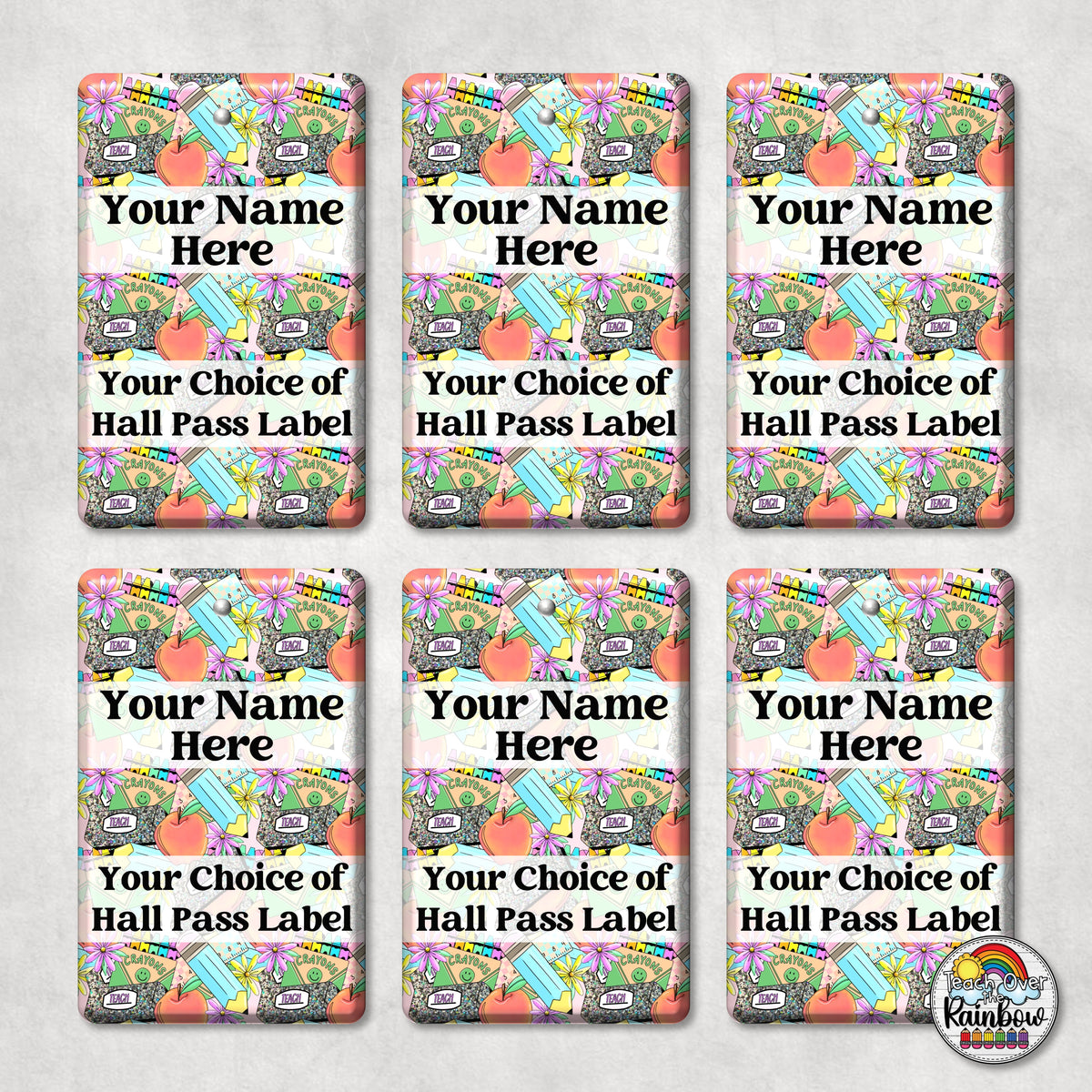 Teacher Things Eraser-Hall Pass Set| Teach Over the Rainbow
