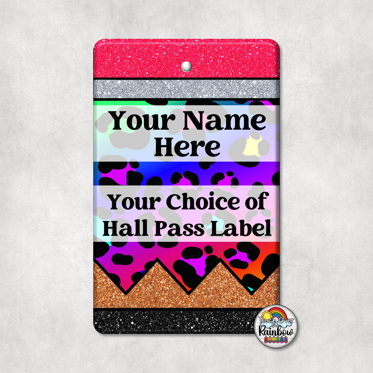 Neon Leopard Pencil-Single Pass| Teach Over the Rainbow