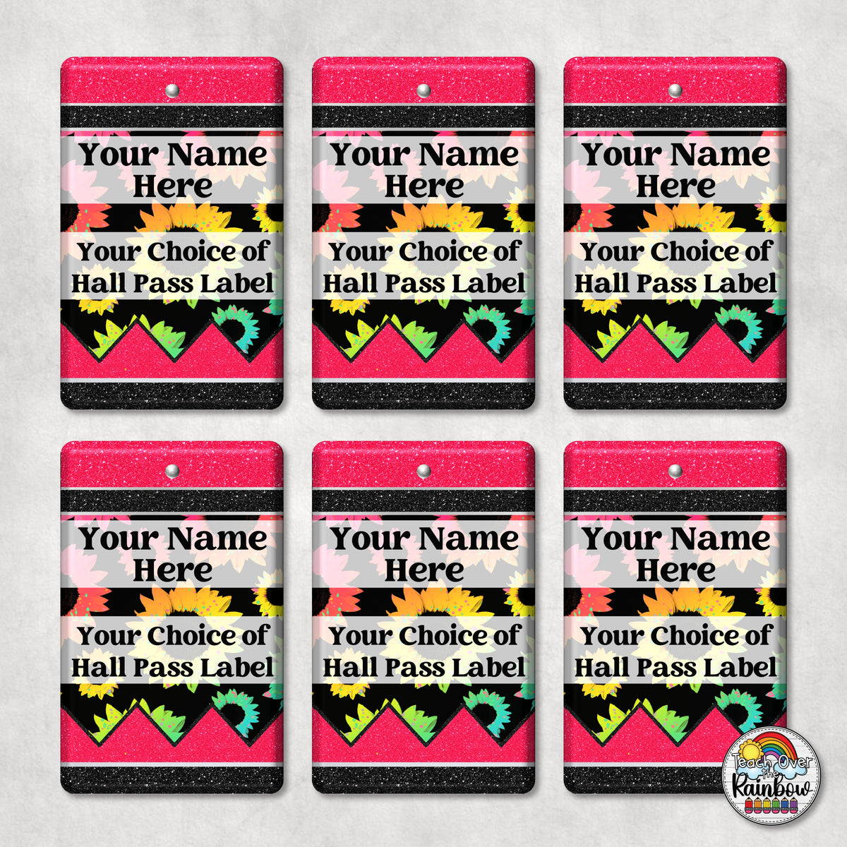 Rainbow Daisy Pencil-Hall Pass Set| Teach Over the Rainbow