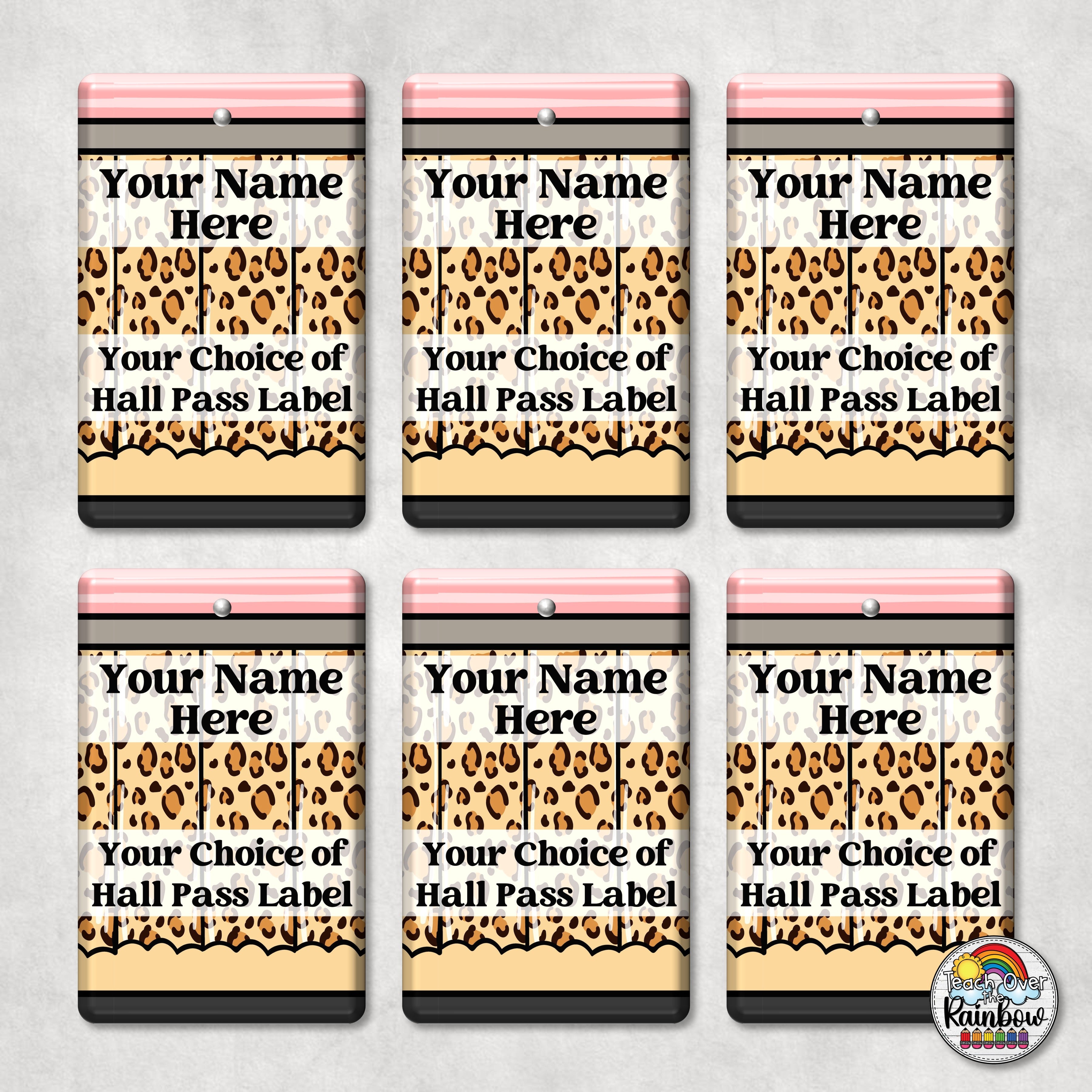 Tan Leopard Pencil- Hall Pass Set – Teach Over the Rainbow