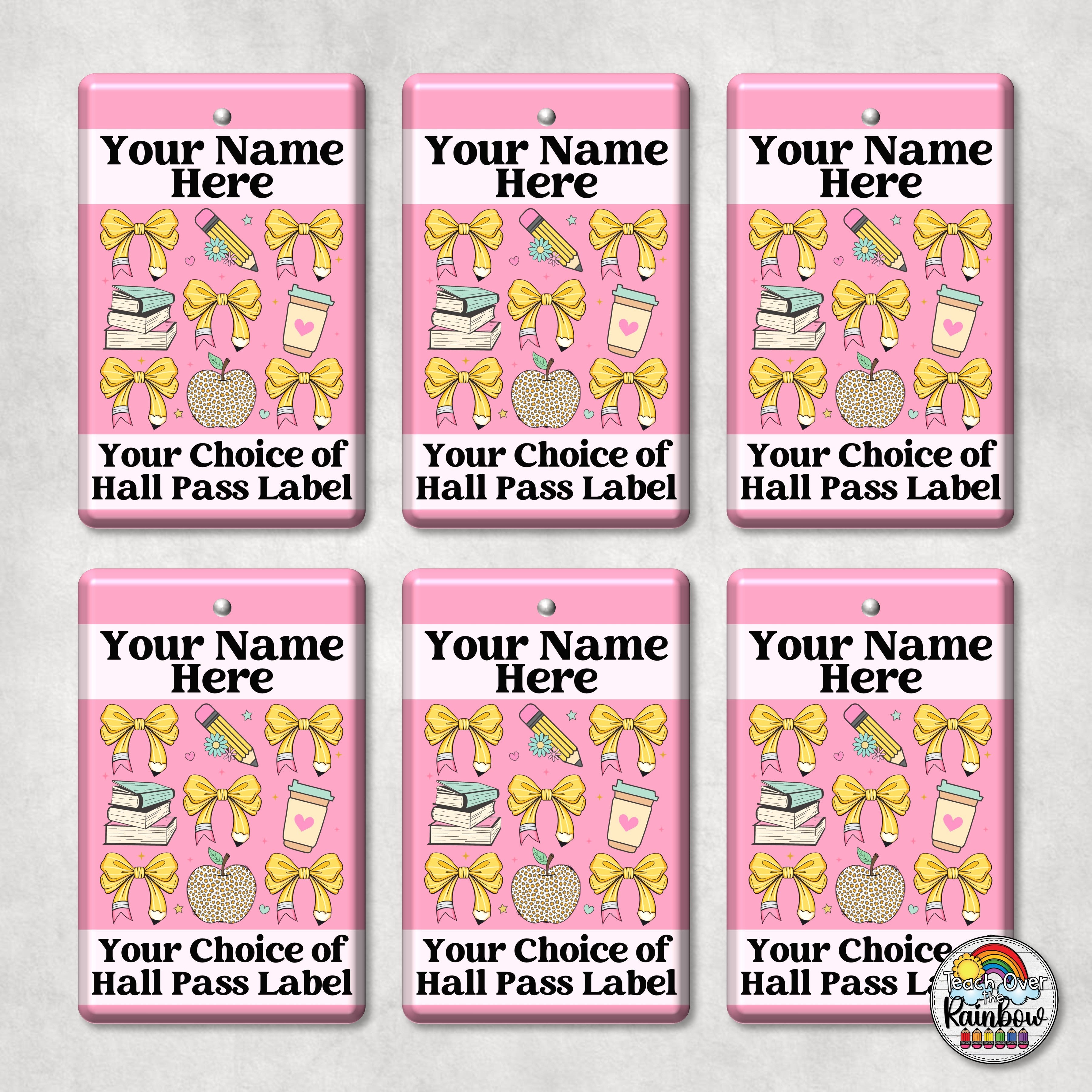 Pencil Bows 2- Hall Pass Set – Teach Over the Rainbow