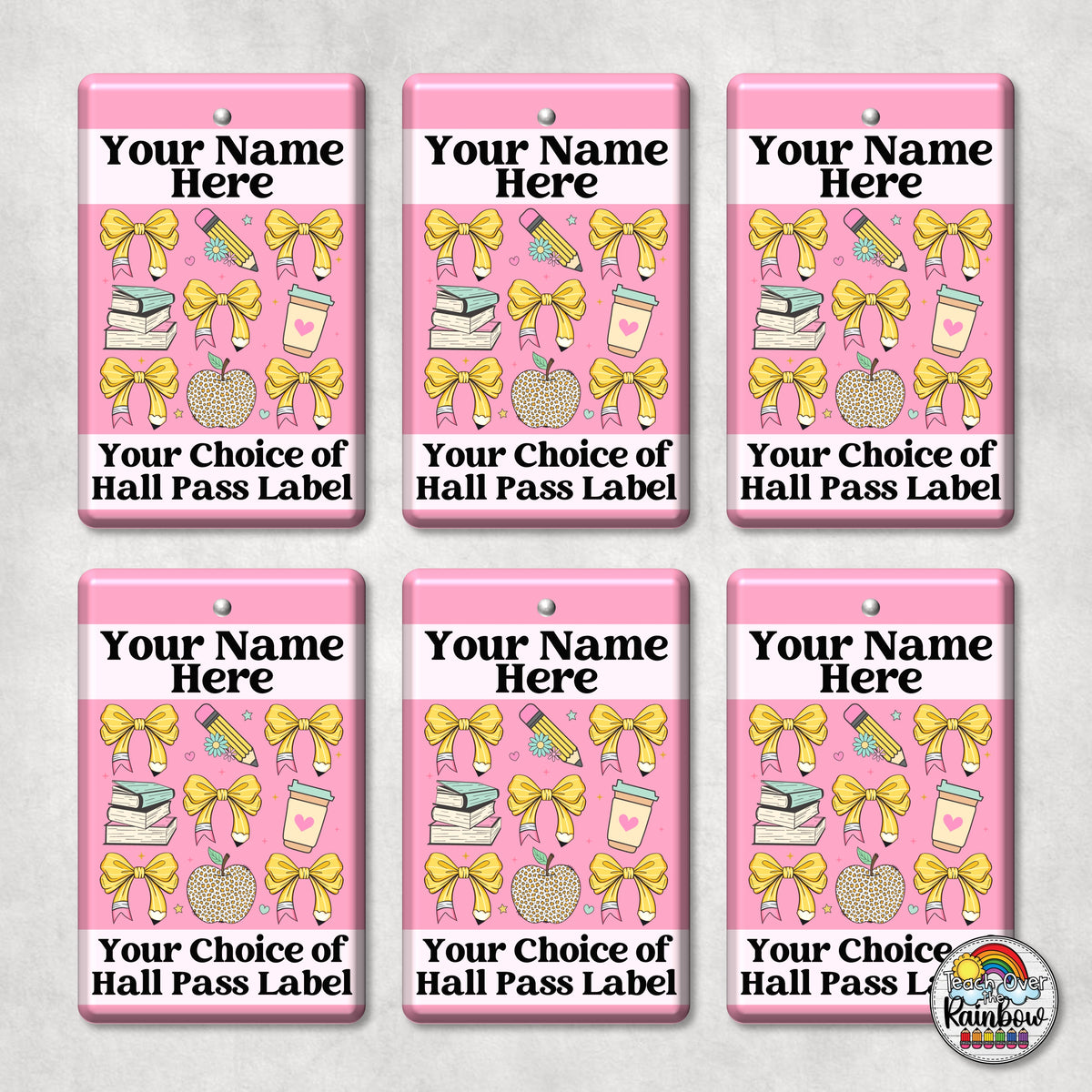 Pencil Bows 2-Hall Pass Set| Teach Over the Rainbow