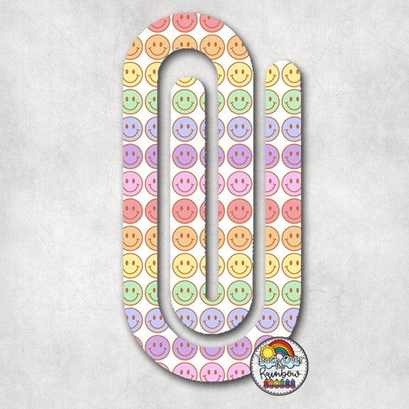 Rainbow Smiles 2 Acrylic Paperclips – Teach Over the Rainbow