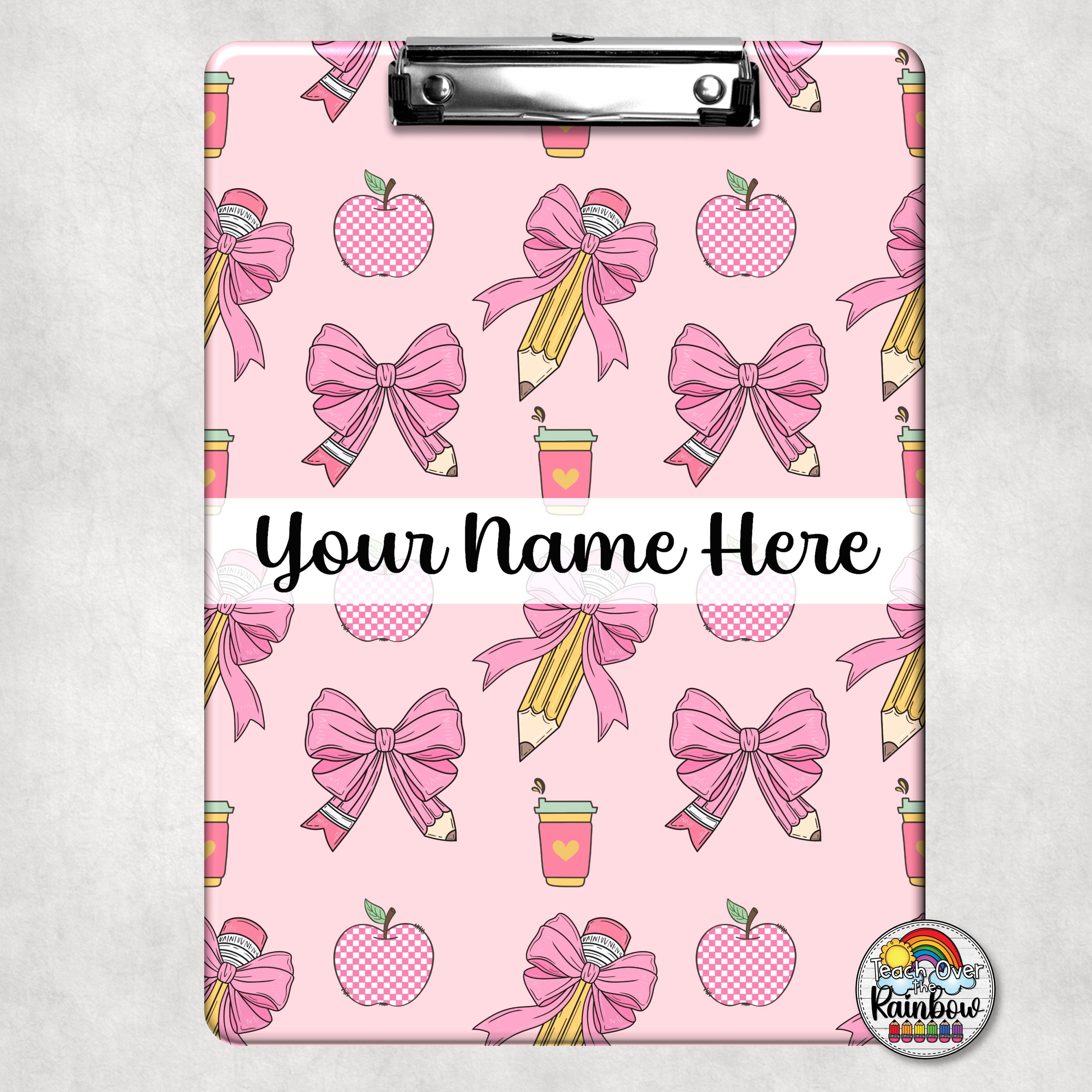 Pencil Bows & Apples Clipboard – Teach Over the Rainbow