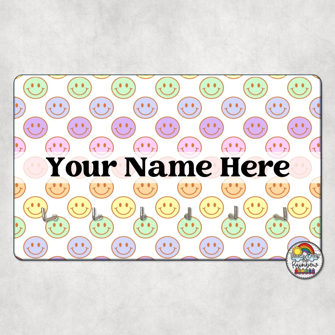 Rainbow Smiles 1-Hall Pass Holder| Teach Over the Rainbow