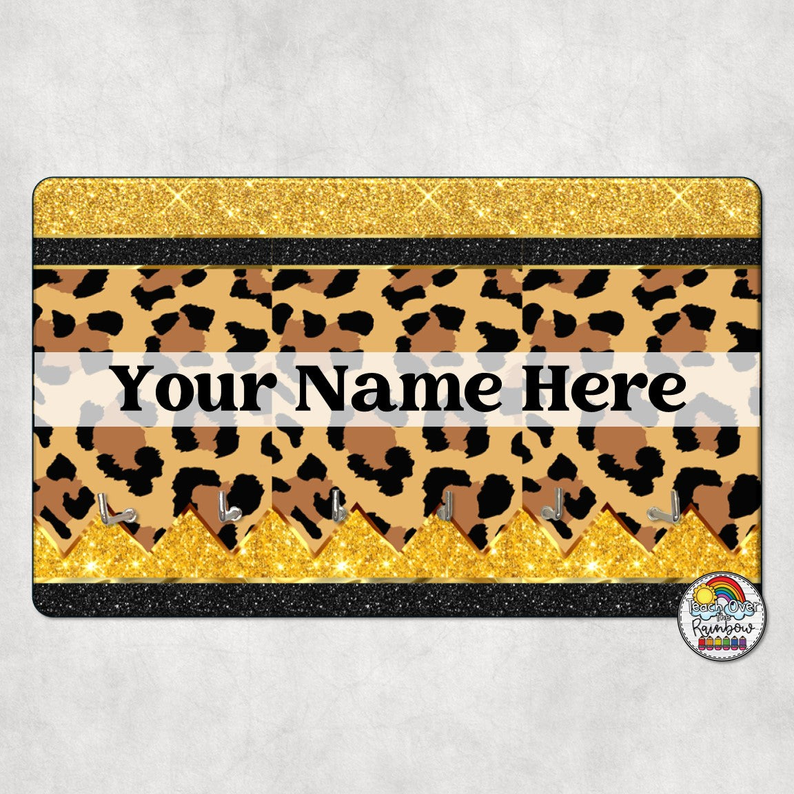Leopard Glitter Pencil-Hall Pass Holder| Teach Over the Rainbow