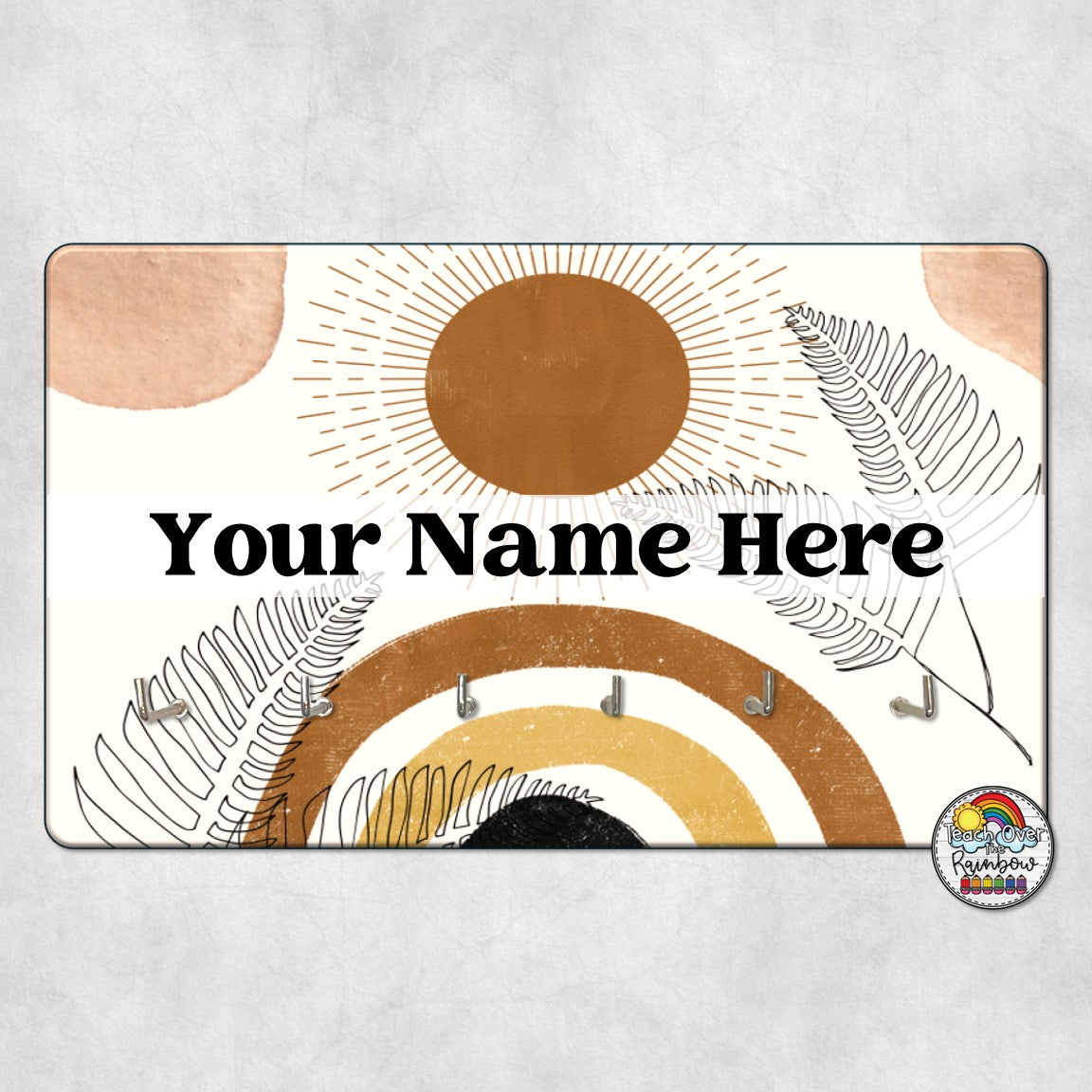 Calm Boho Rainbow-Hall Pass Holder| Teach Over the Rainbow