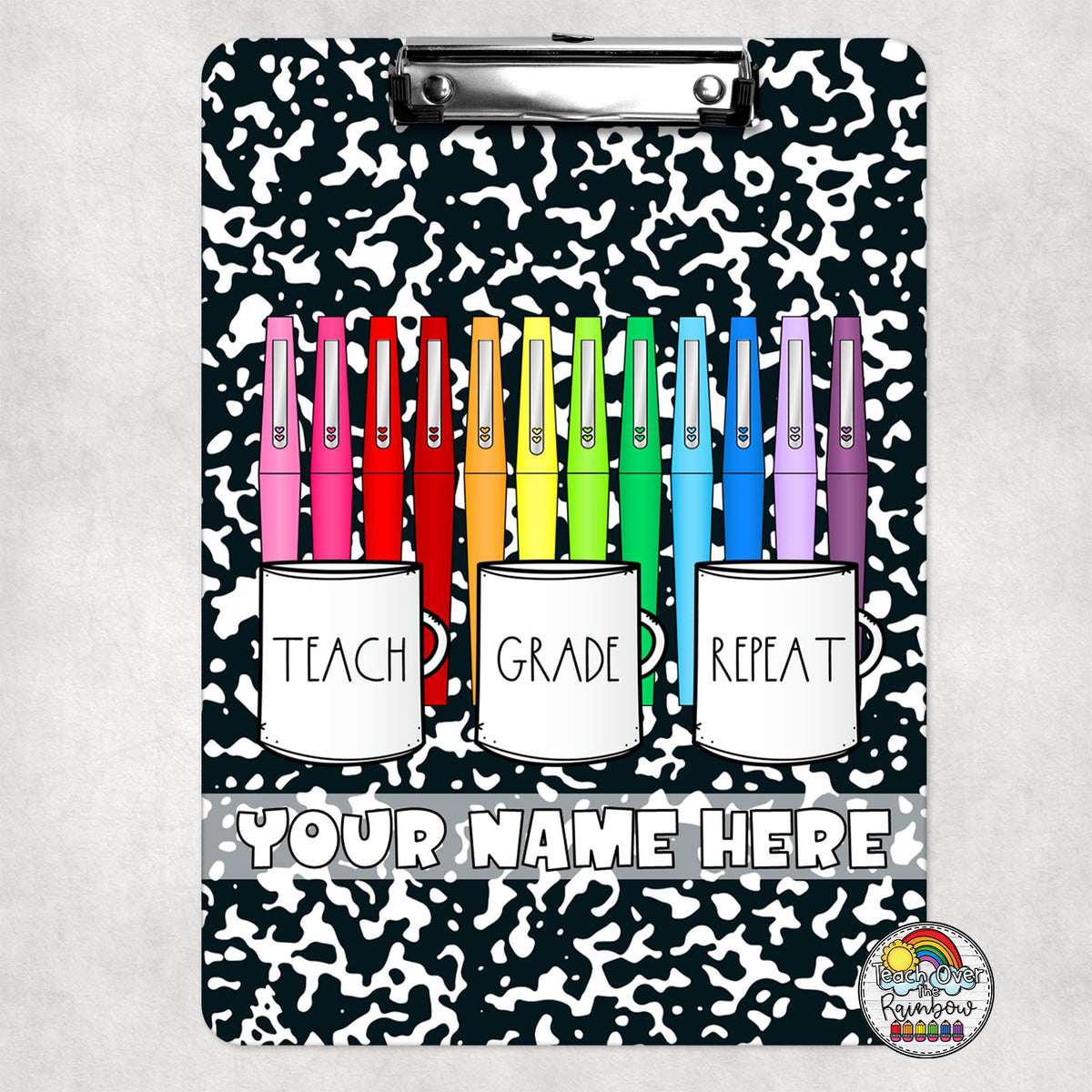 Teach Grade Repeat Clipboard| Teach Over the Rainbow