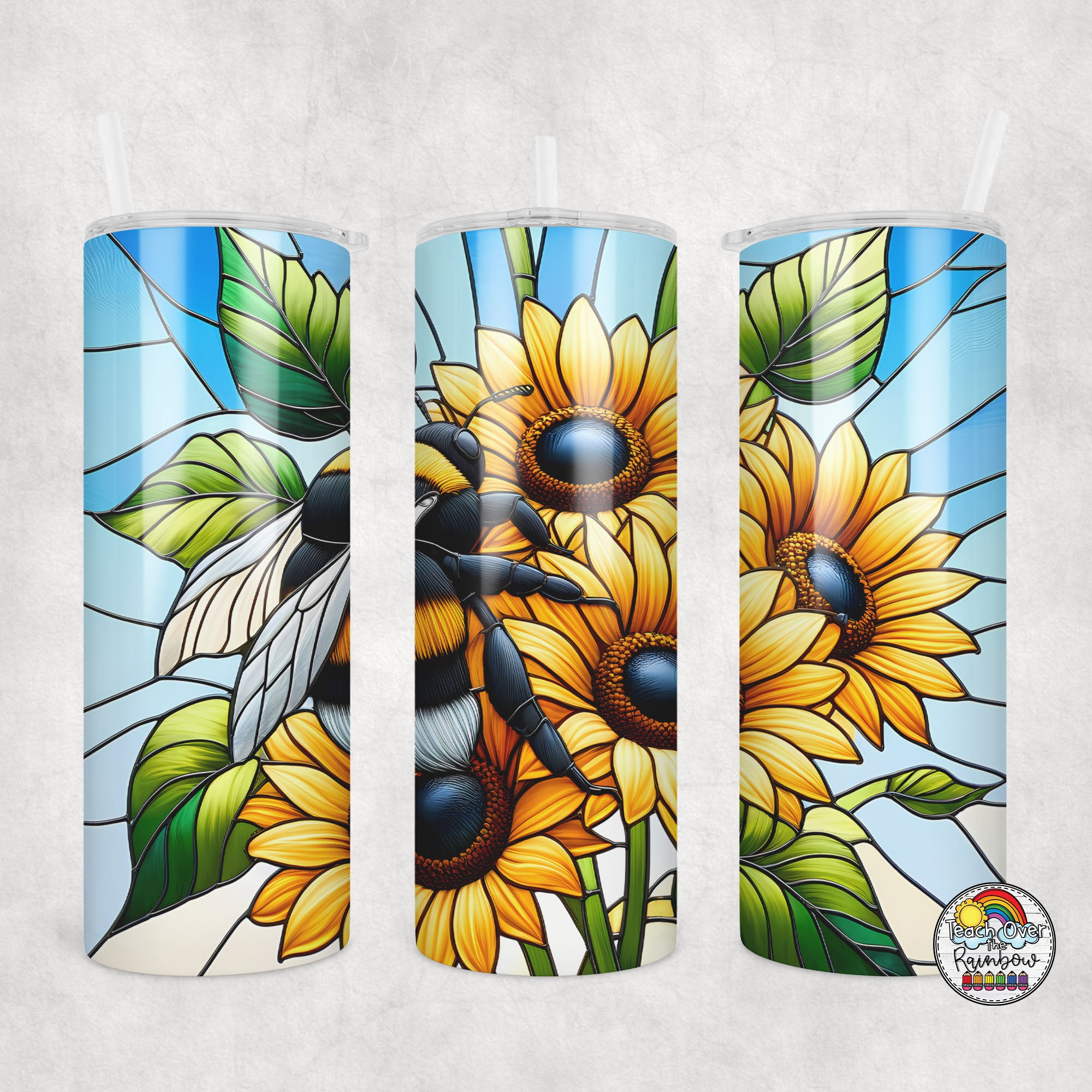Bright Bumble Bee Tumbler| Teach Over the Rainbow