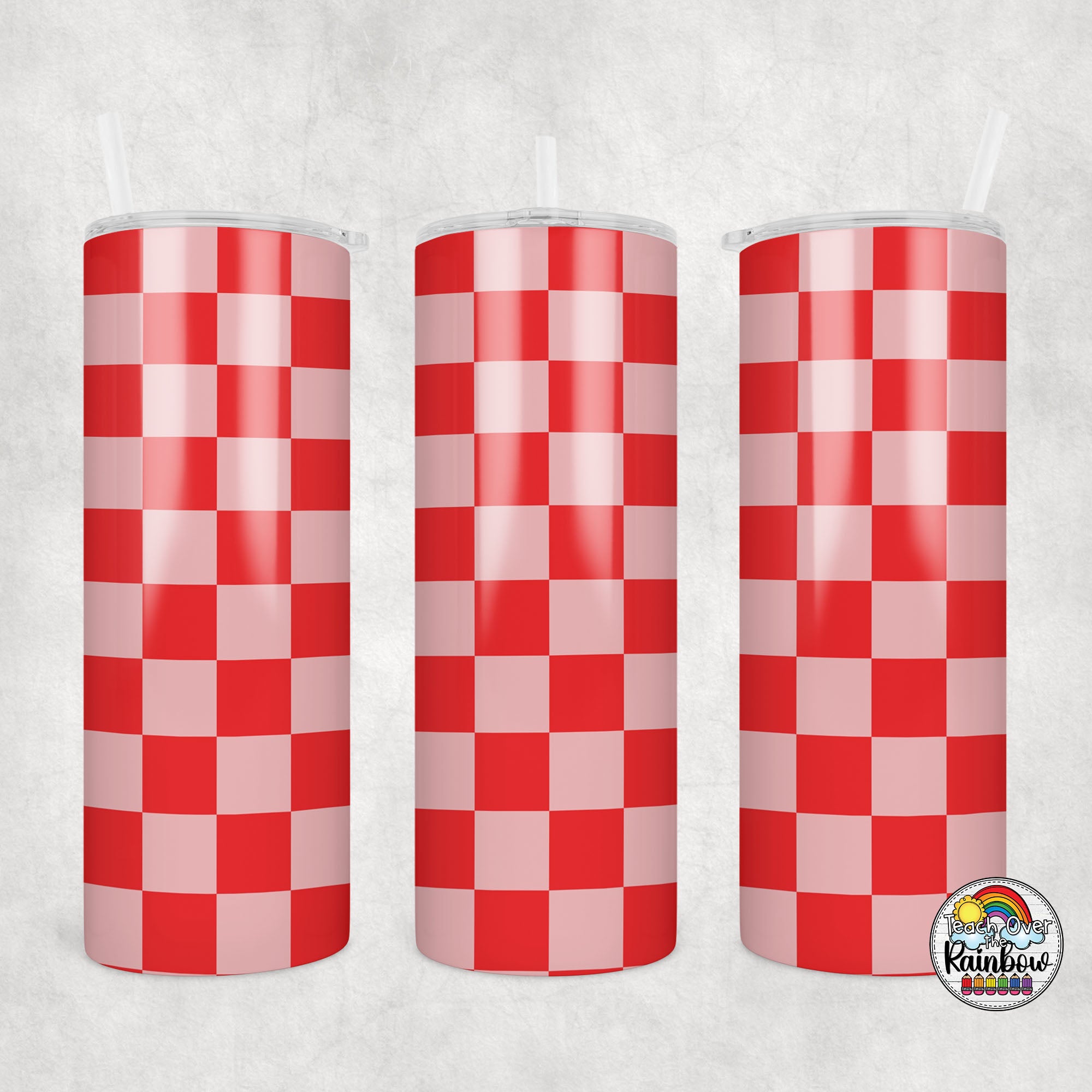 Plain Checker 1 All Colors Tumbler – Teach Over the Rainbow