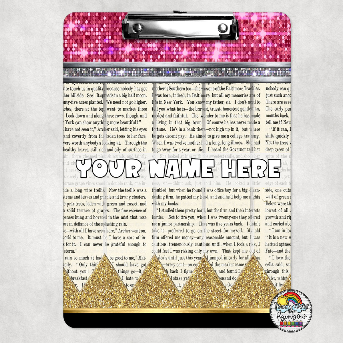Chapter Book Pencil Clipboard| Teach Over the Rainbow