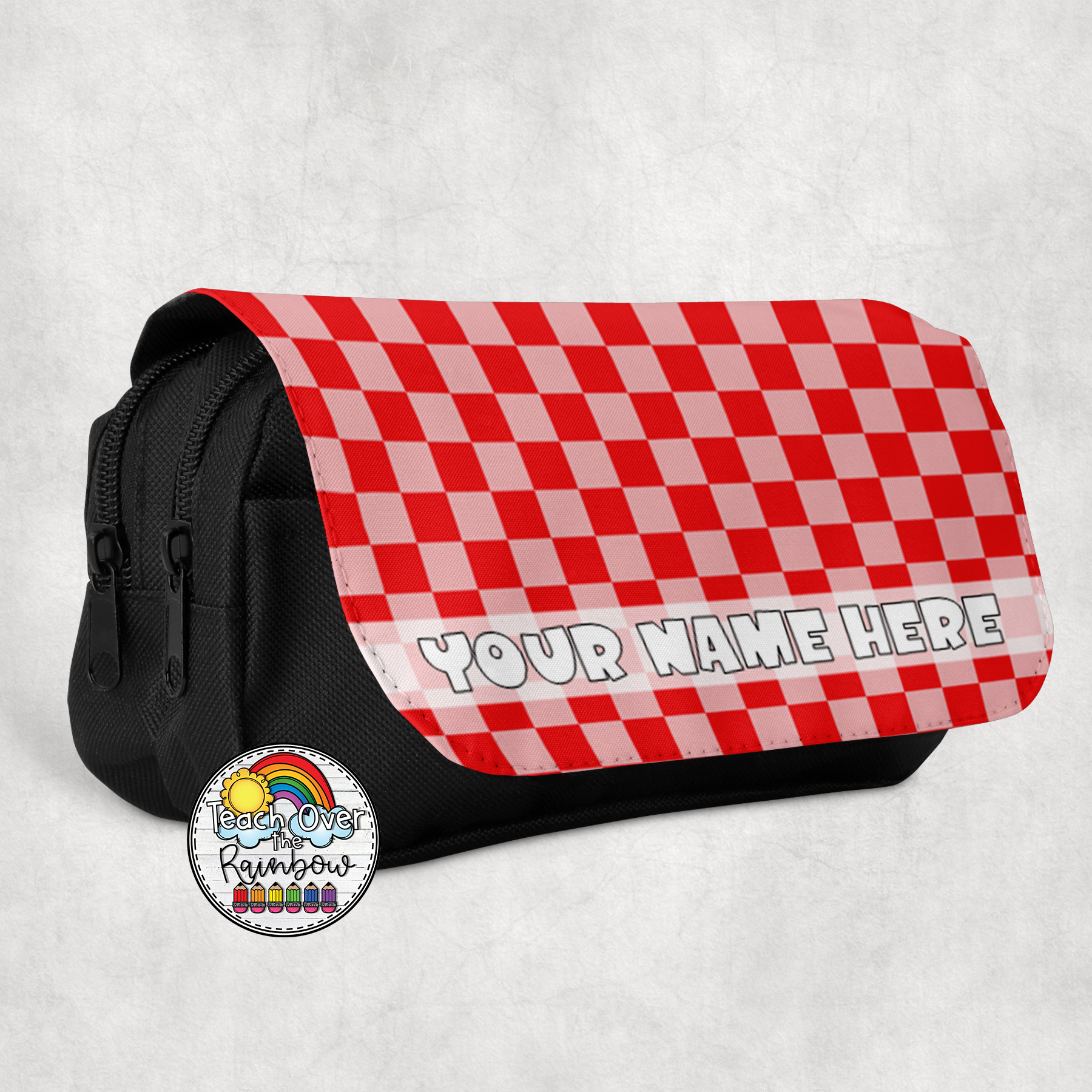 Plain Checker 1 All Colors Large Pencil Bag – Teach Over the Rainbow