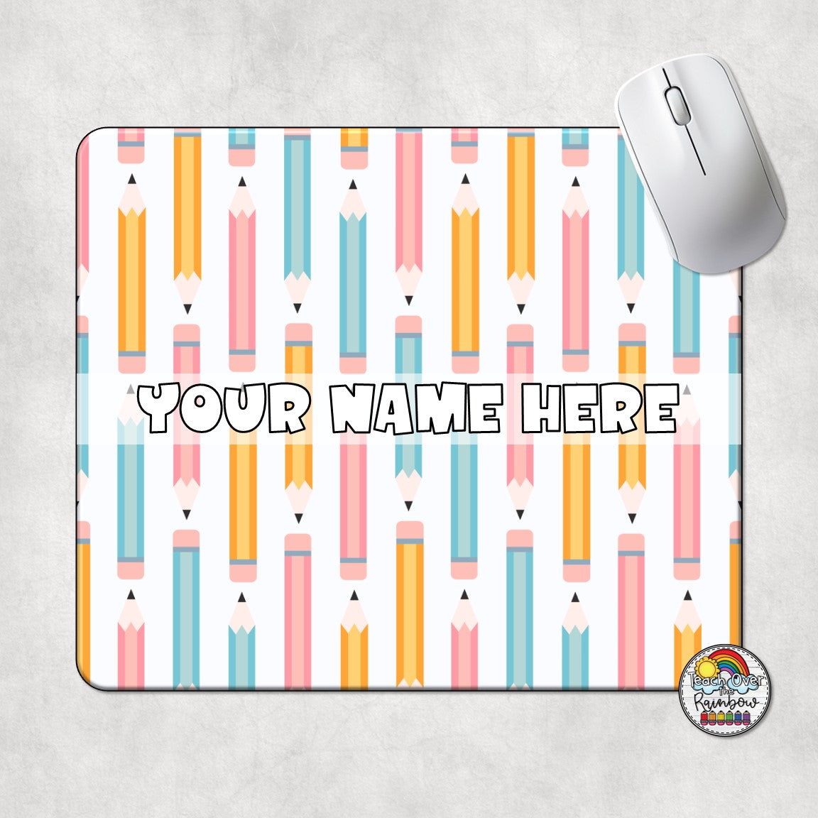 Pastel Pencils Mouse Pad| Teach Over the Rainbow
