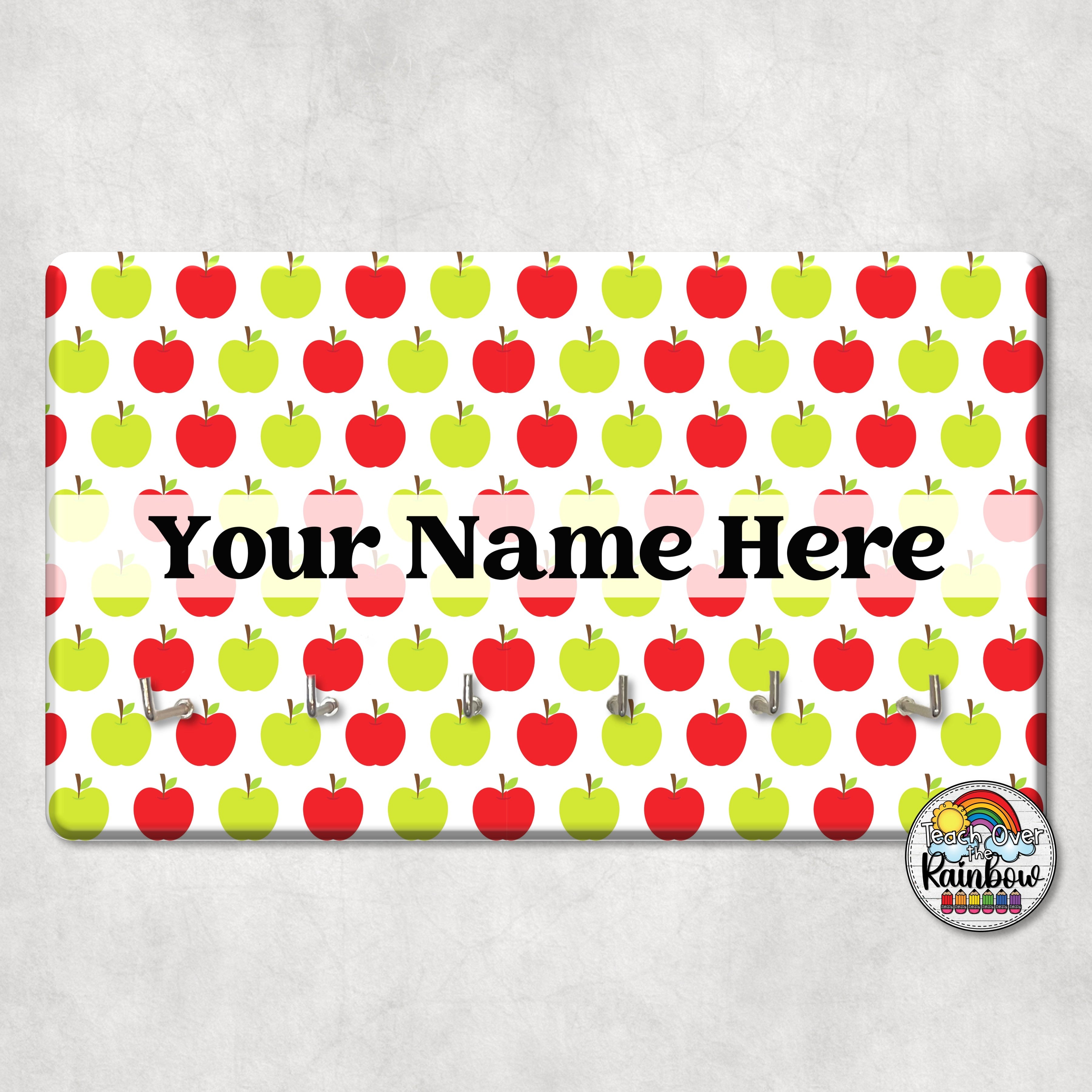 Red & Green Apples- Hall Pass Holder – Teach Over the Rainbow