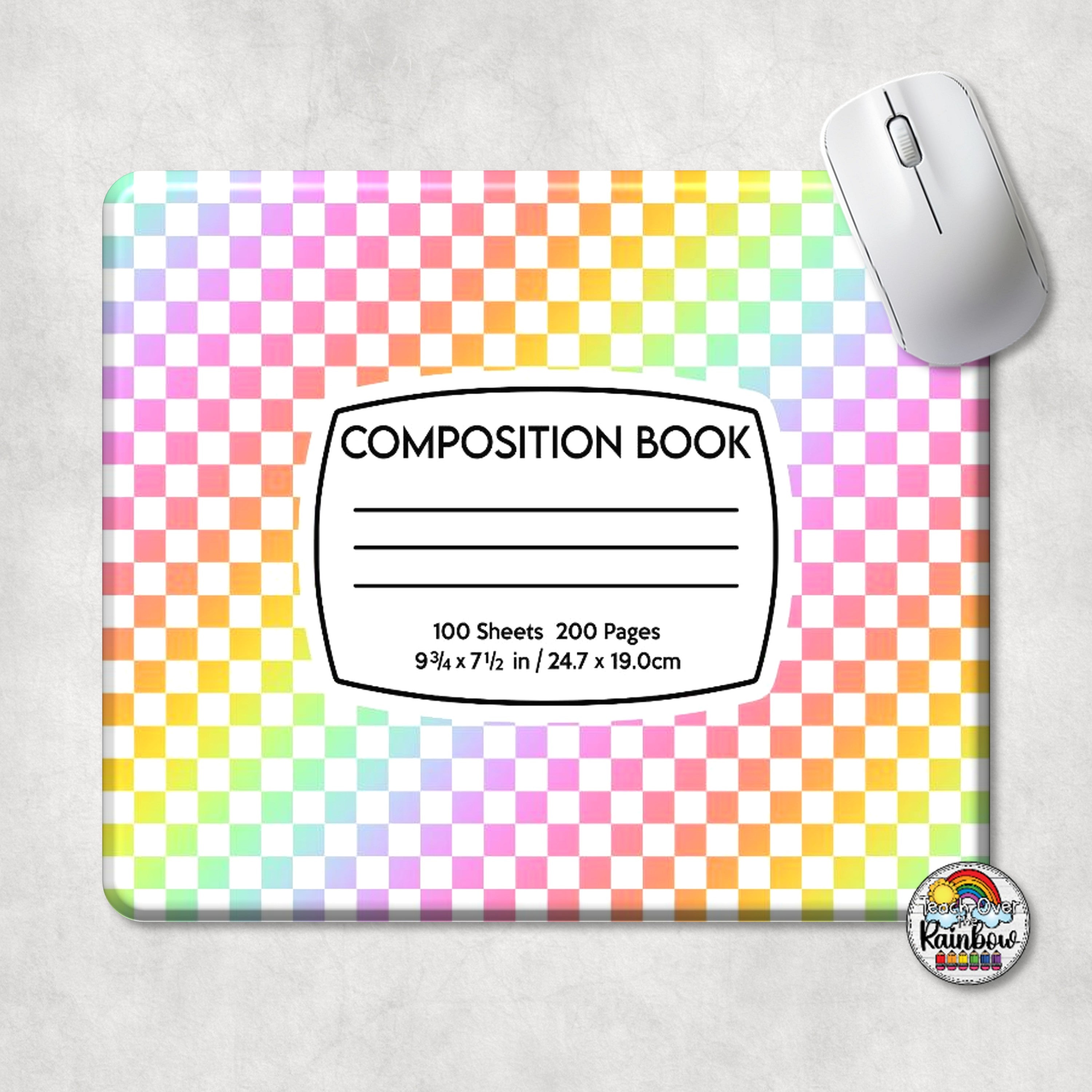 Rainbow Checker Composition Mouse Pad – Teach Over the Rainbow