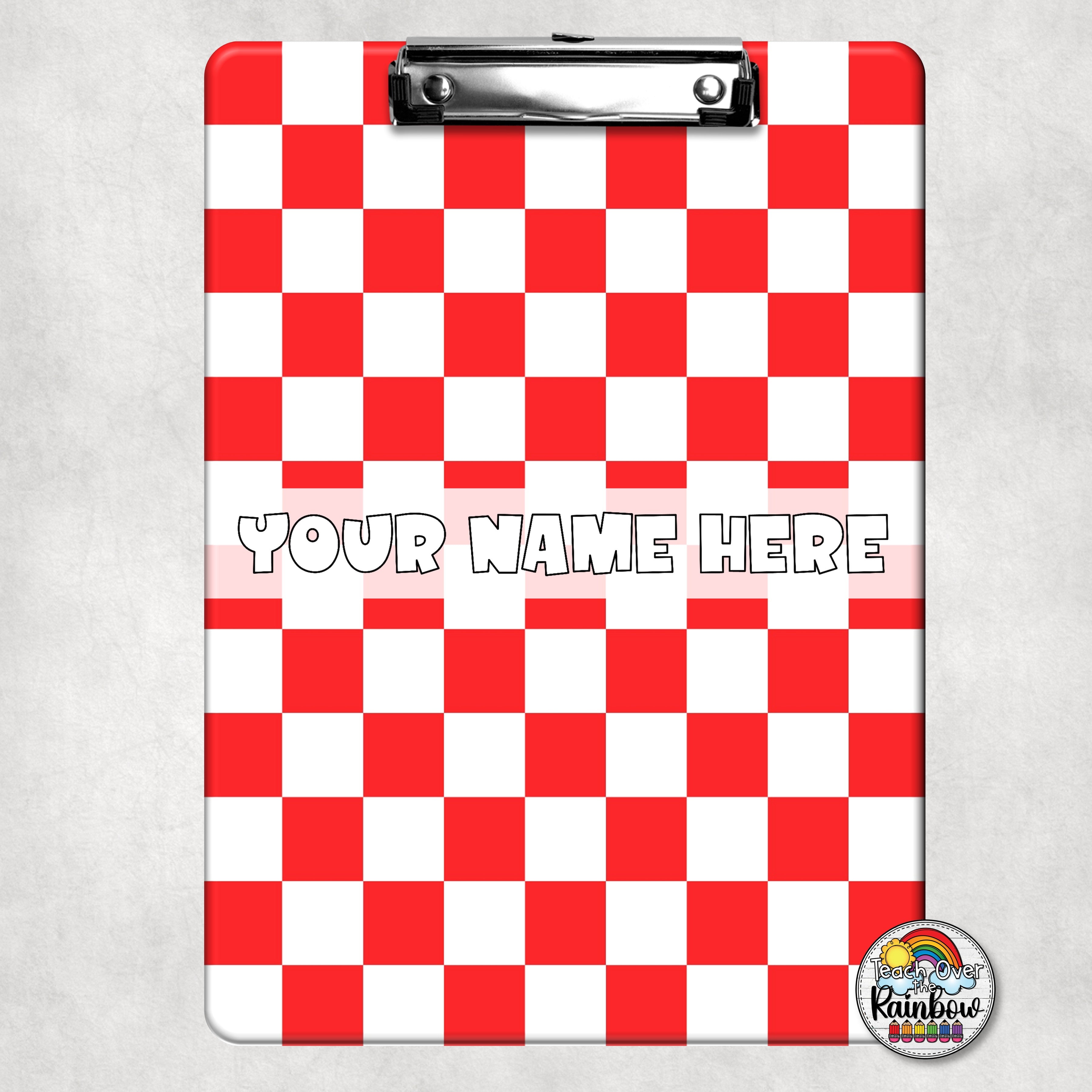 Plain Checker 2 All Colors Clipboard – Teach Over the Rainbow