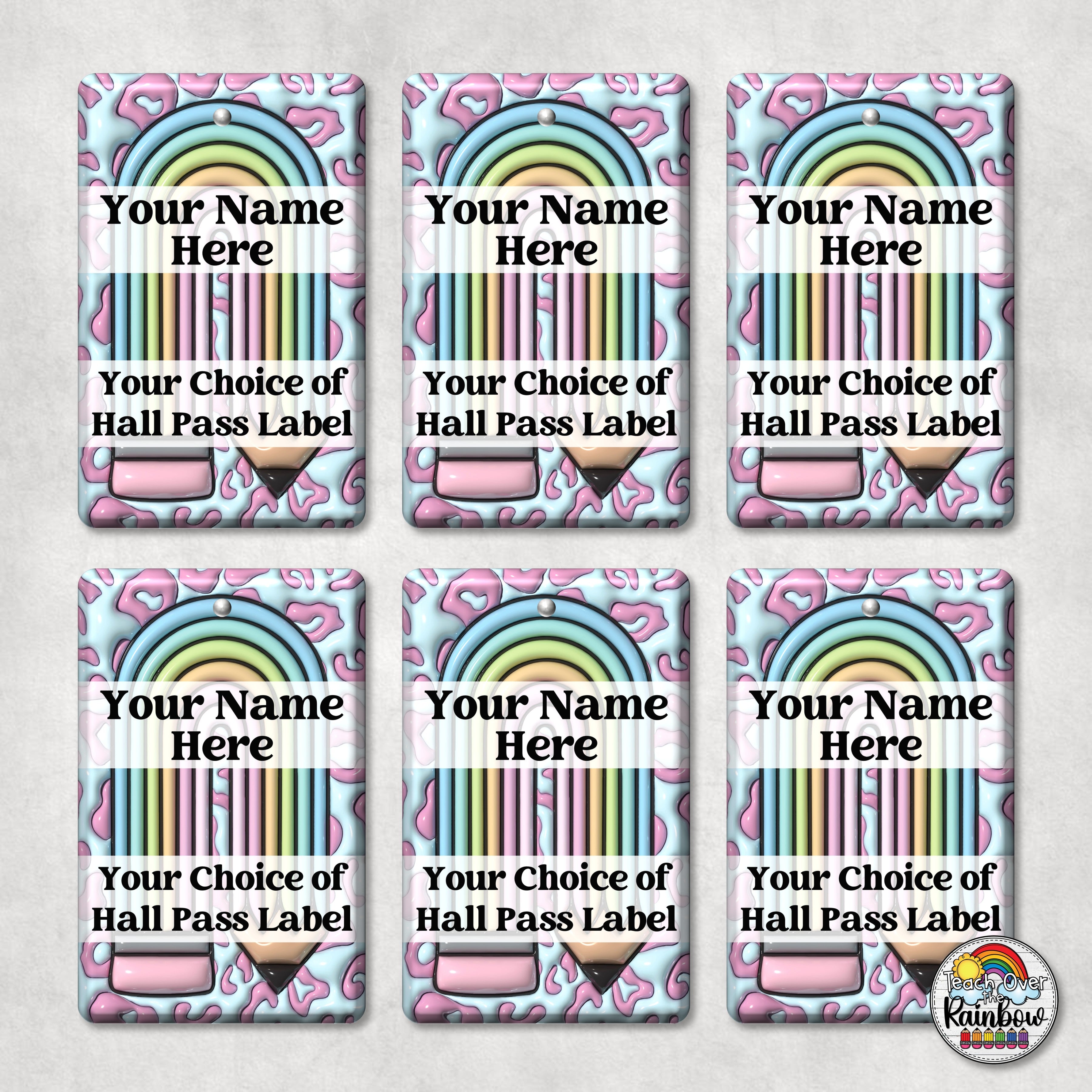 Blue Teacher Pencil- Hall Pass Set – Teach Over the Rainbow