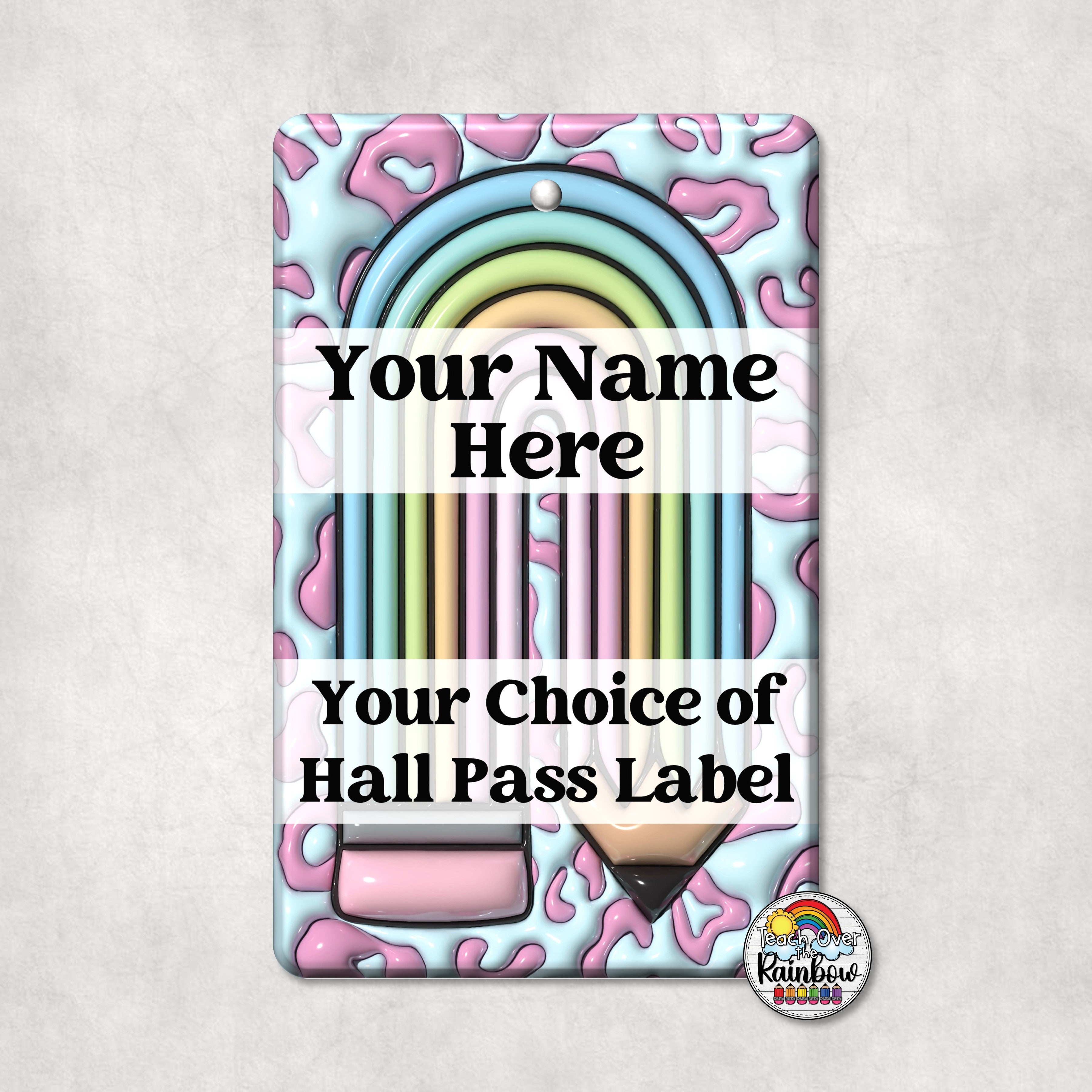 Blue Teacher Pencil- Single Pass – Teach Over the Rainbow