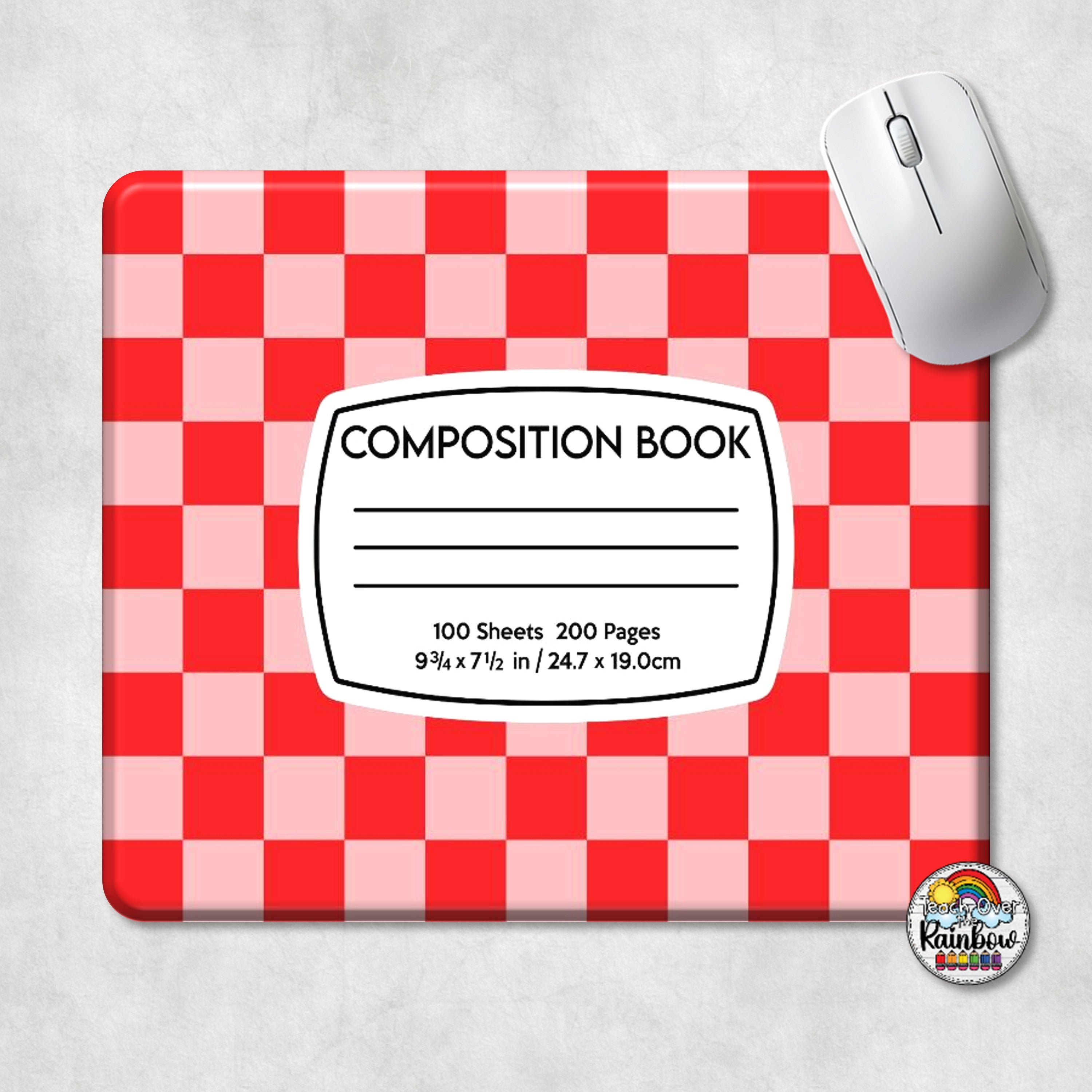 Checker 1 Composition Book Mouse Pad – Teach Over the Rainbow