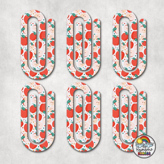 Coral Apples Acrylic Paperclips| Teach Over the Rainbow