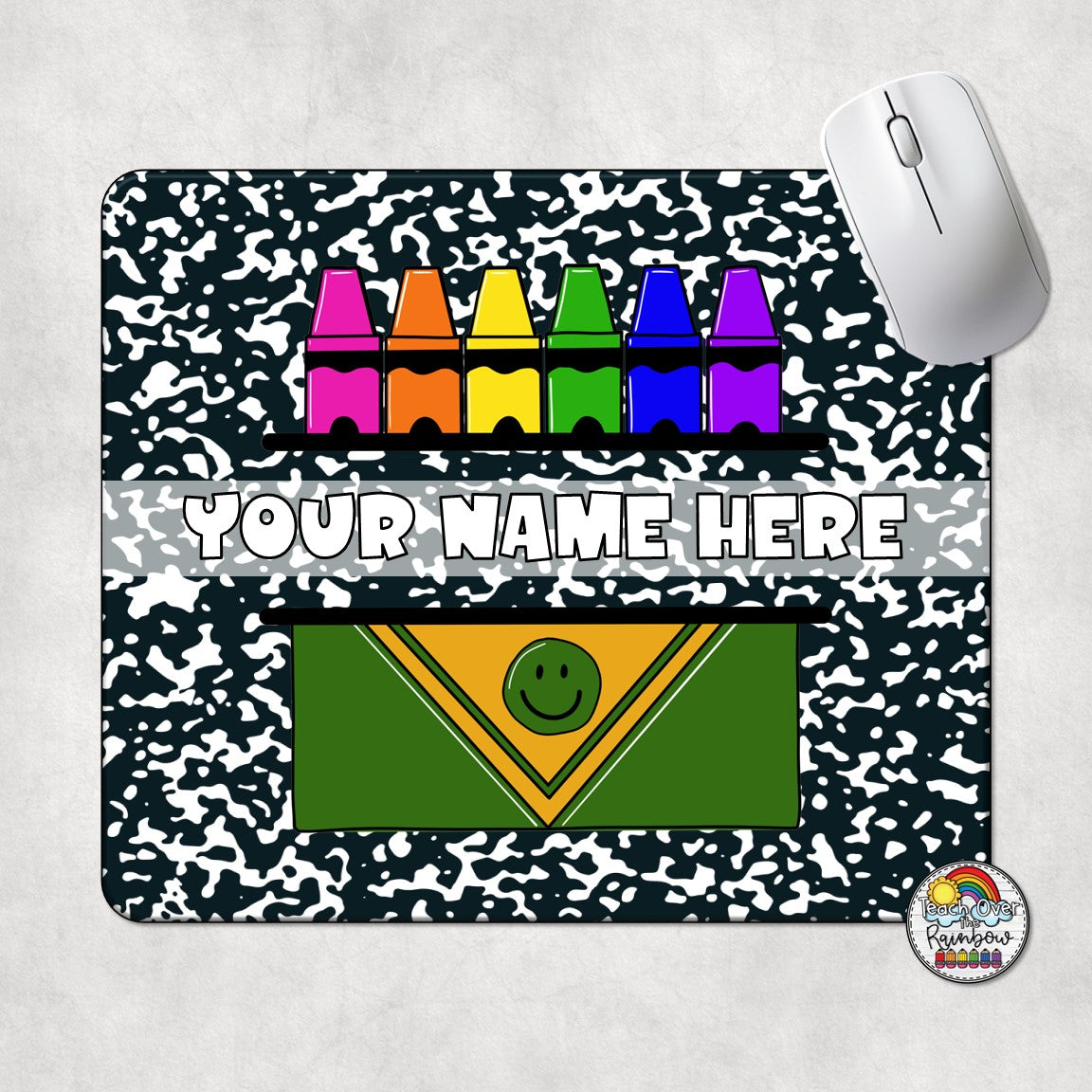 Bright Crayons Mouse Pad| Teach Over the Rainbow
