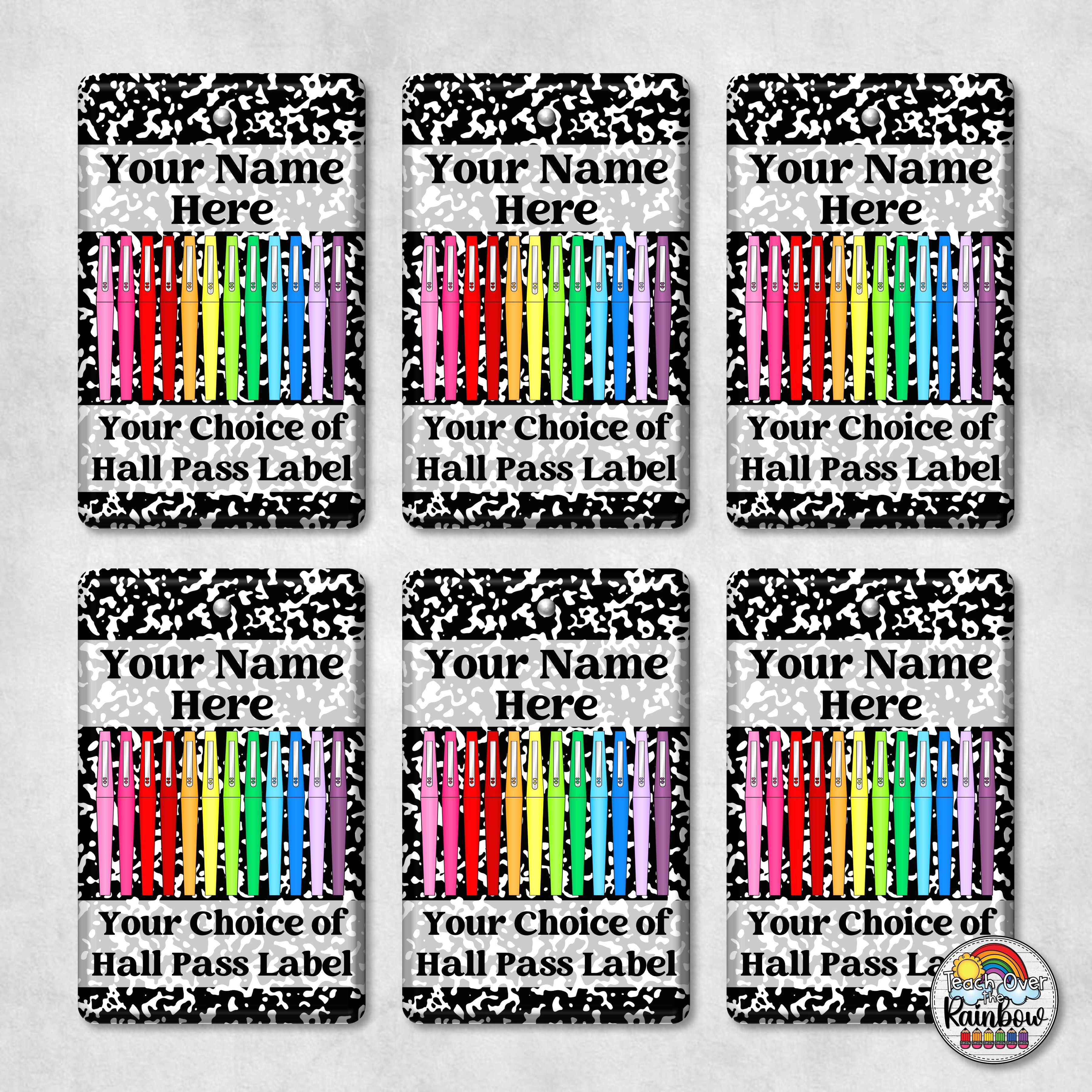 Teach Grade Repeat- Hall Pass Set – Teach Over the Rainbow