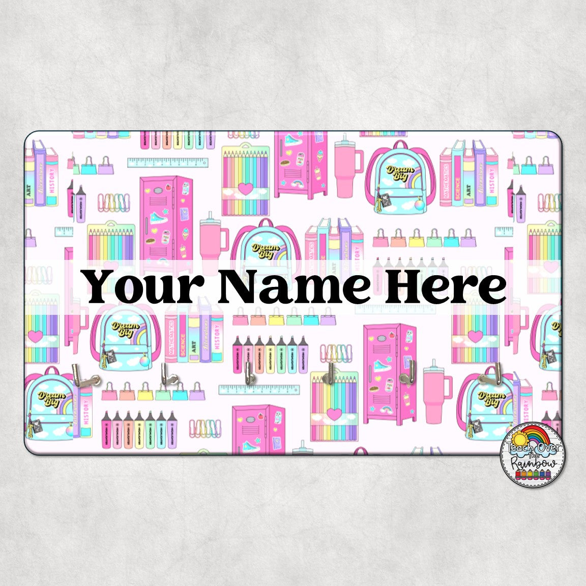 Pink School Supplies-Hall Pass Holder| Teach Over the Rainbow