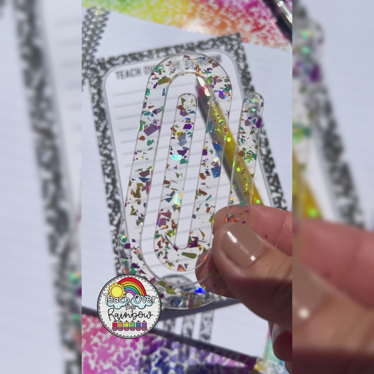 Space Sparkle Specialty Acrylic Paperclip| Teach Over the Rainbow