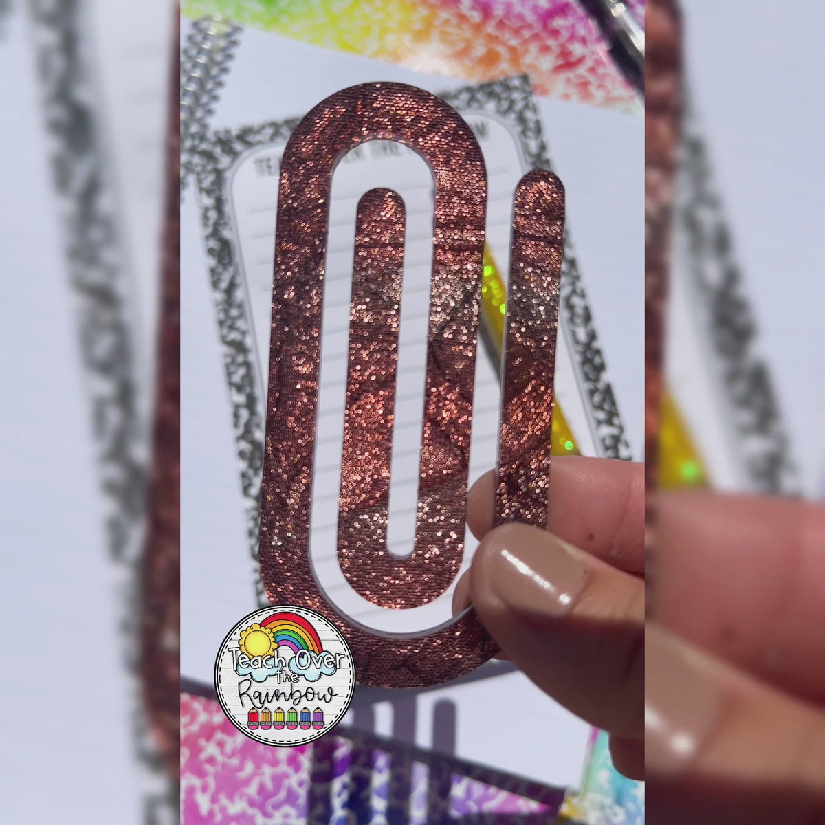 Autumn Brown Specialty Acrylic Paperclip| Teach Over the Rainbow
