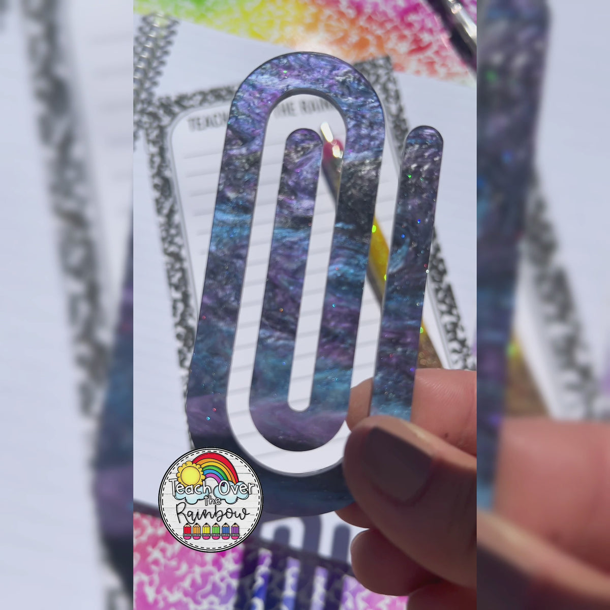 Purple Galaxy Specialty Acrylic Paperclip| Teach Over the Rainbow