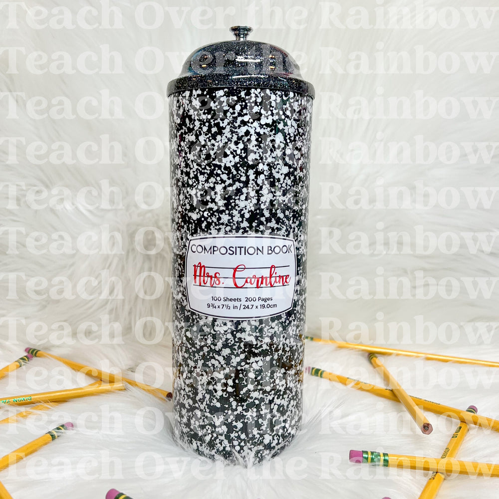 Composition Book Pencil Holder Stickers| Teach Over the Rainbow