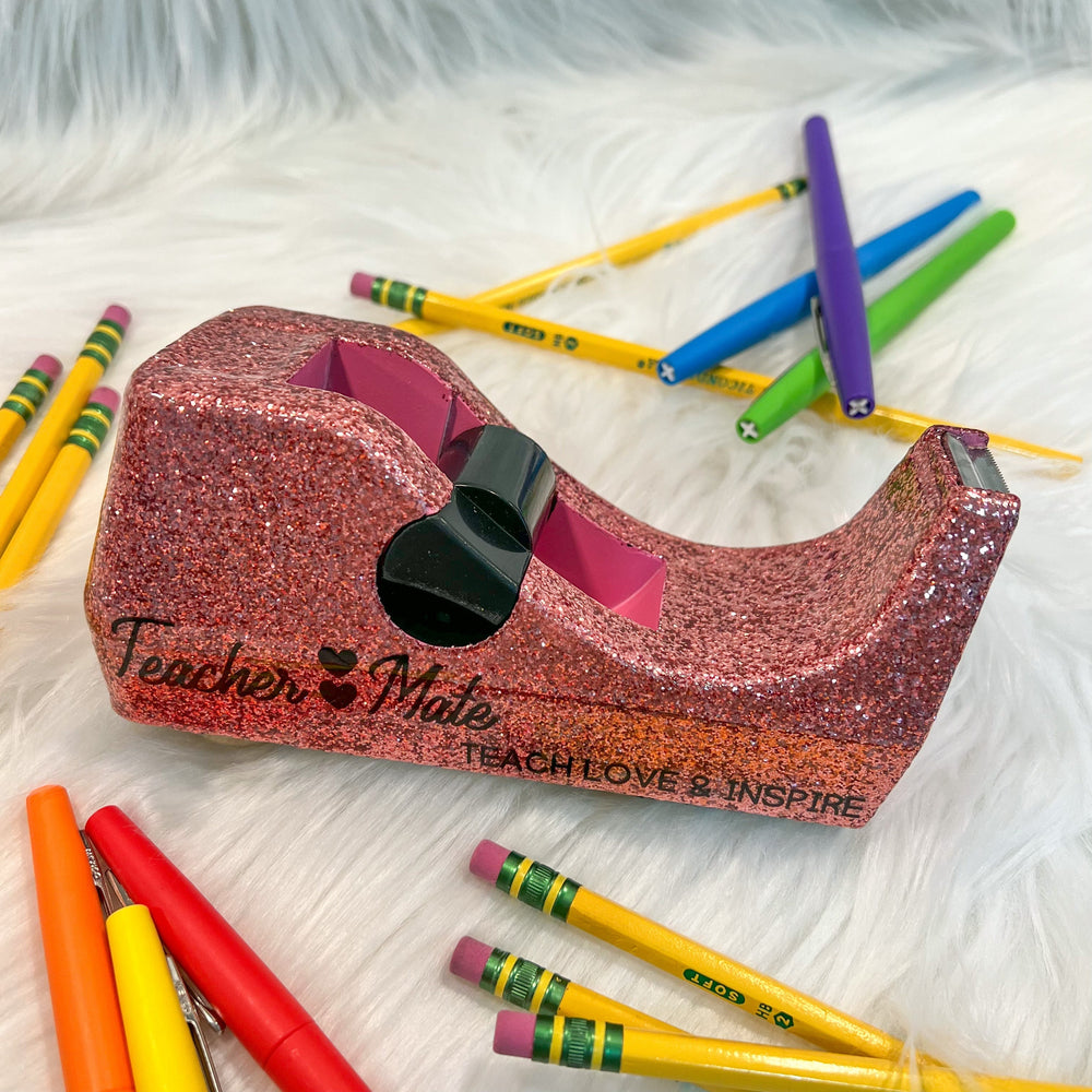 Pink Eraser Custom Tape Dispenser| Teach Over the Rainbow